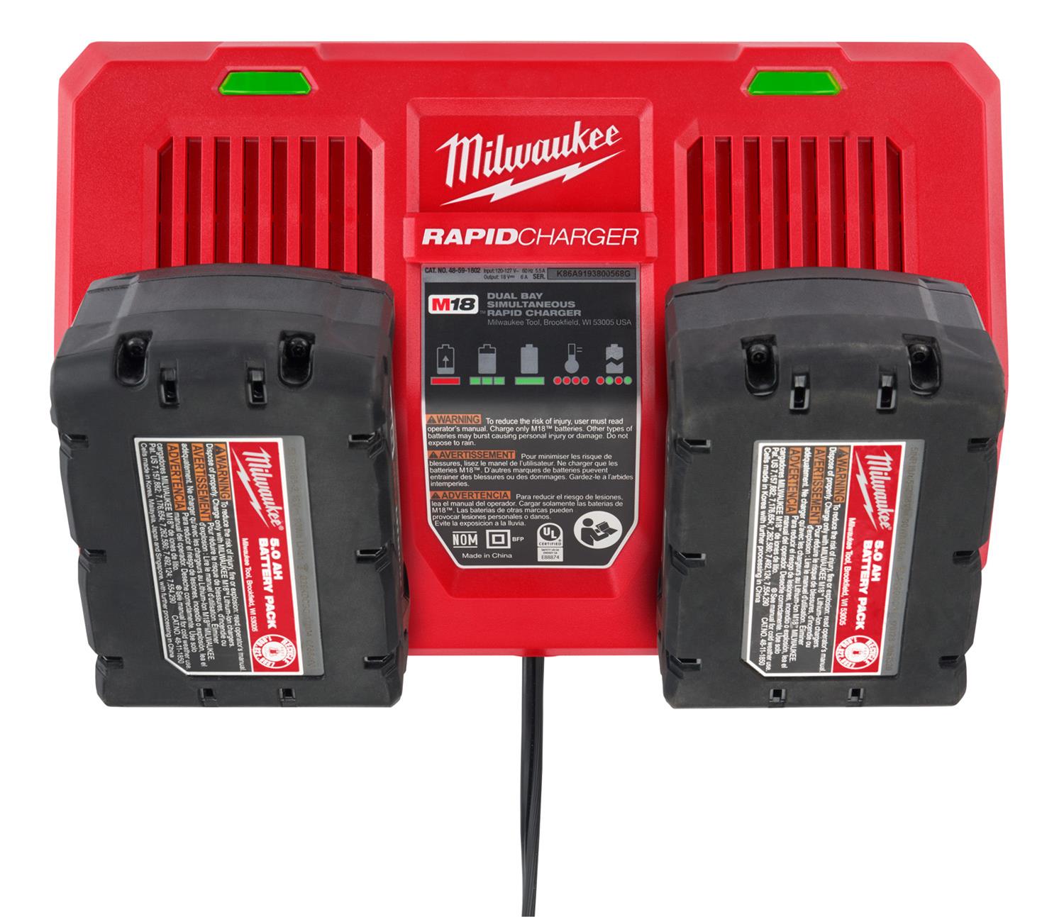 Milwaukee Tool 48-59-1802 Milwaukee Dual-Bay Simultaneous Rapid ...