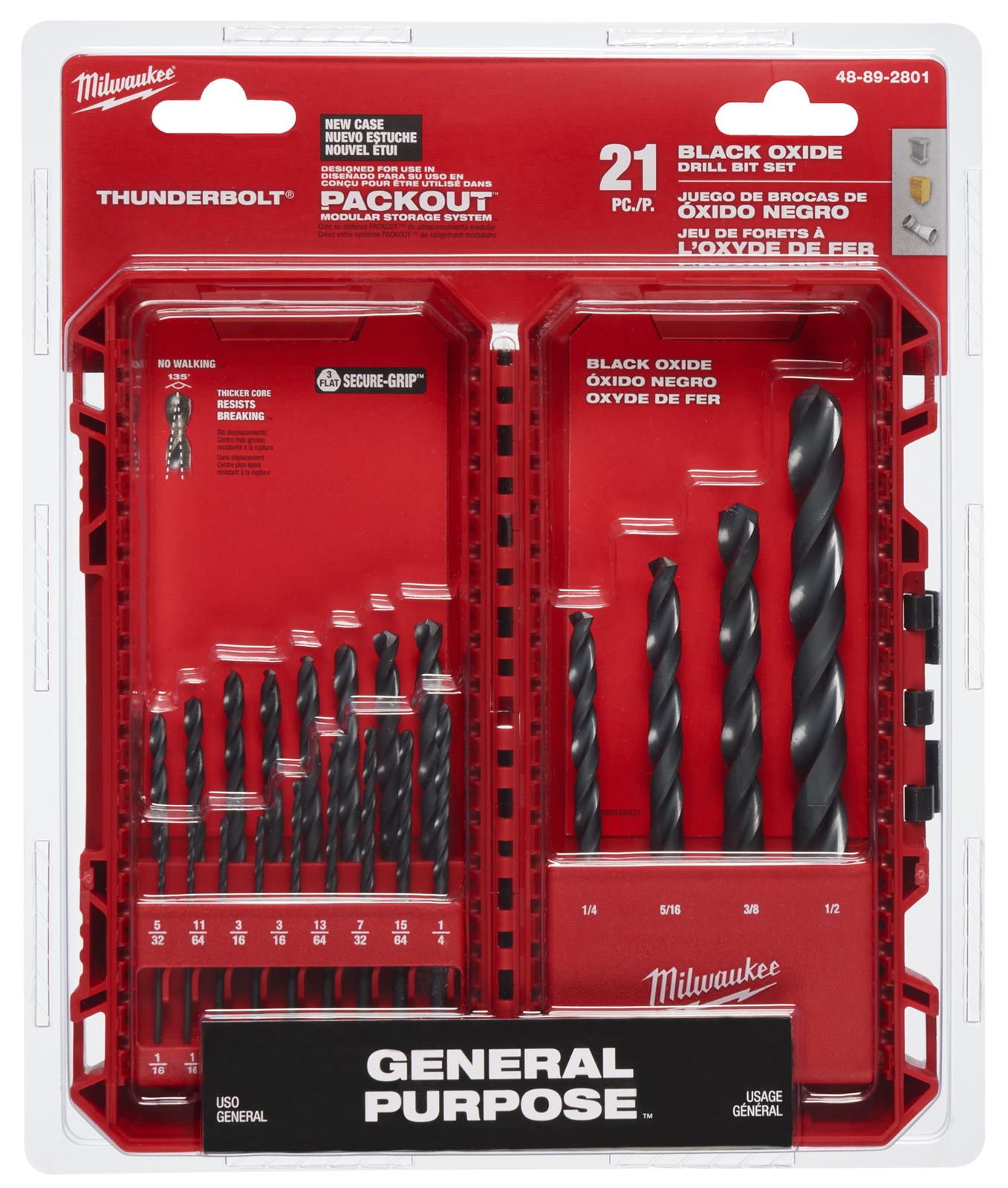 Milwaukee Tool 48-89-2801 Milwaukee Thunderbolt Black Oxide Drill Bits ...