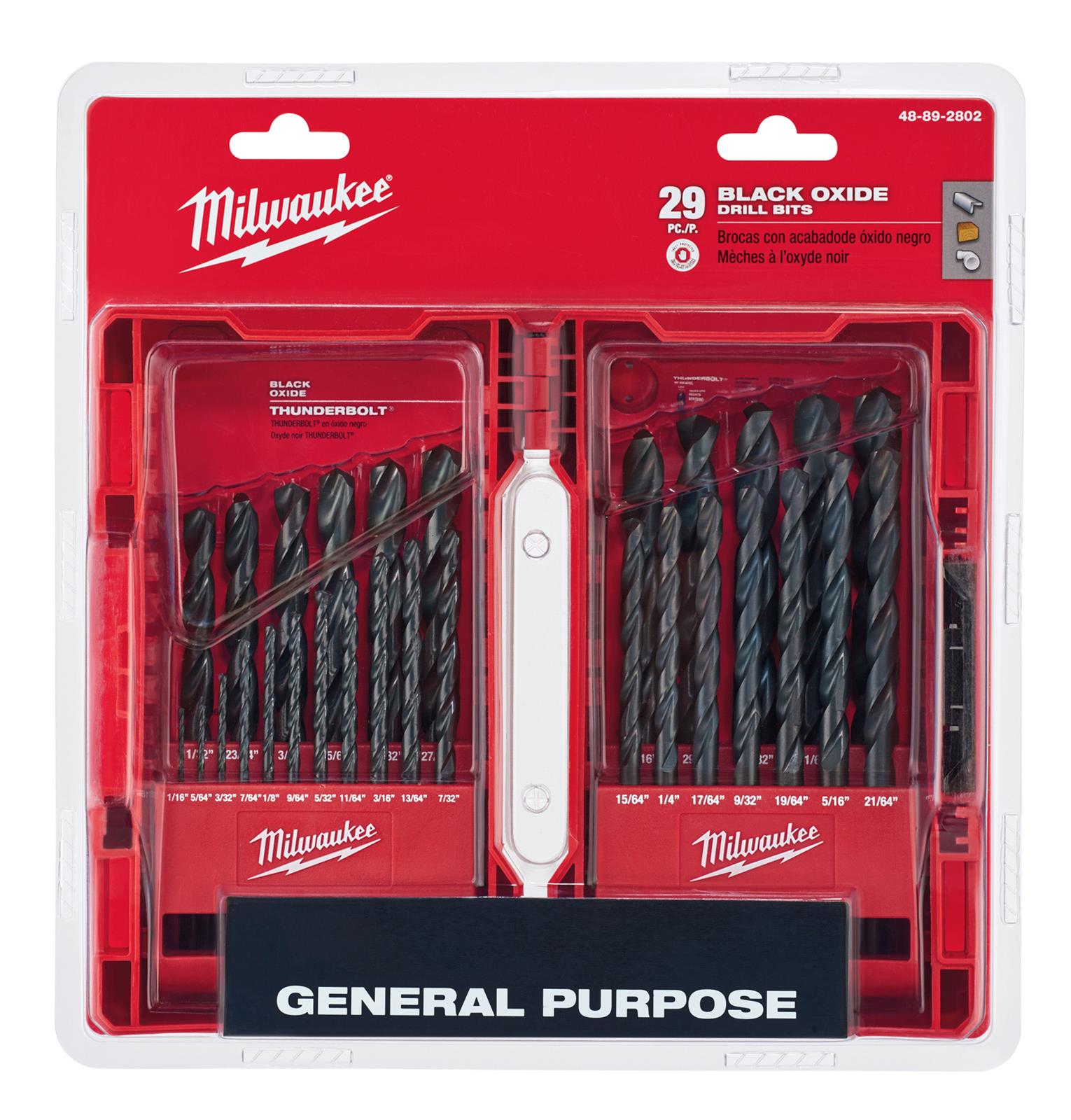Milwaukee Tool 48-89-2802 Milwaukee Thunderbolt Black Oxide Drill Bits ...