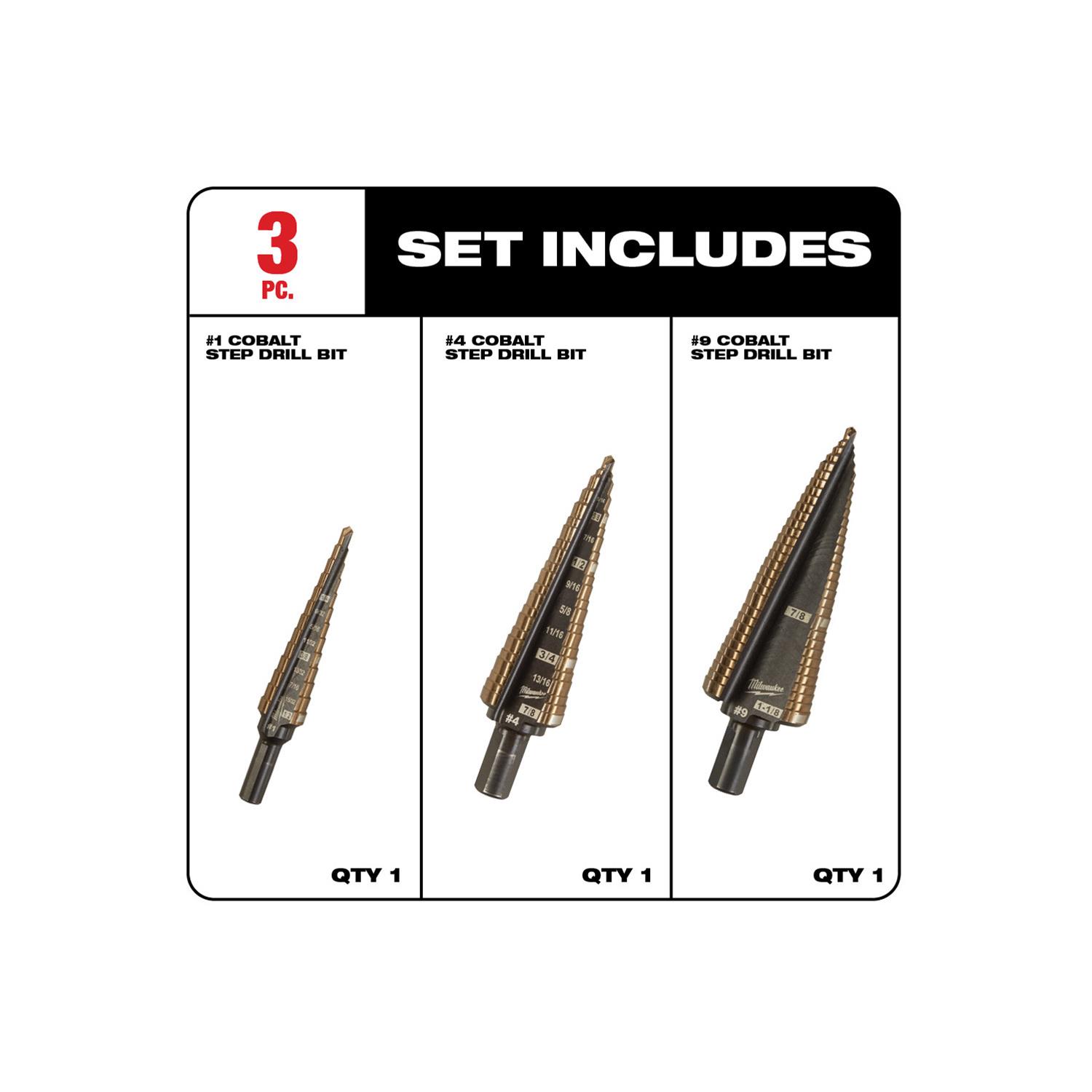 Milwaukee Tool 48-89-9291 Milwaukee Jam-Free Step Drill Bit Sets | Summit Racing