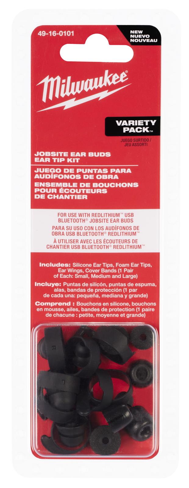 Milwaukee Tool 49-16-0101 Milwaukee Jobsite Ear Buds Ear Tip Kits ...