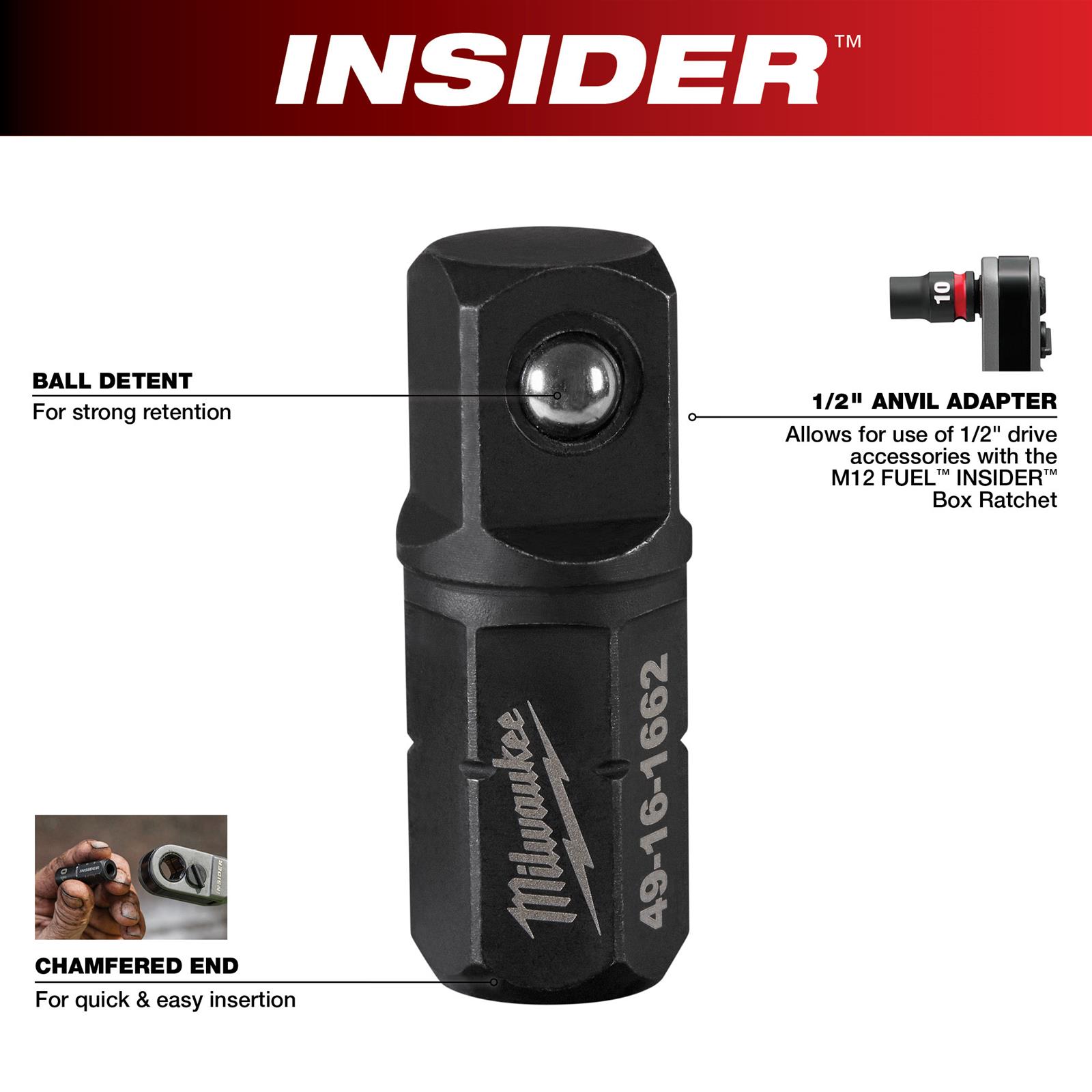 Milwaukee Tool 49-16-1662 Milwaukee INSIDER Anvil Adapters | Summit Racing