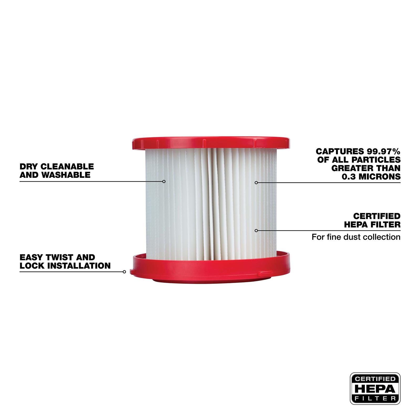 Milwaukee Tool 49-90-1900 Milwaukee HEPA Filters | Summit Racing