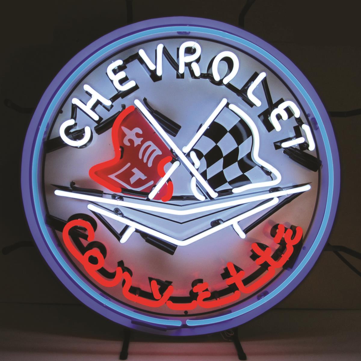 Summit Gifts 5CORBL Corvette Crossed Flags Neon Sign | Summit Racing