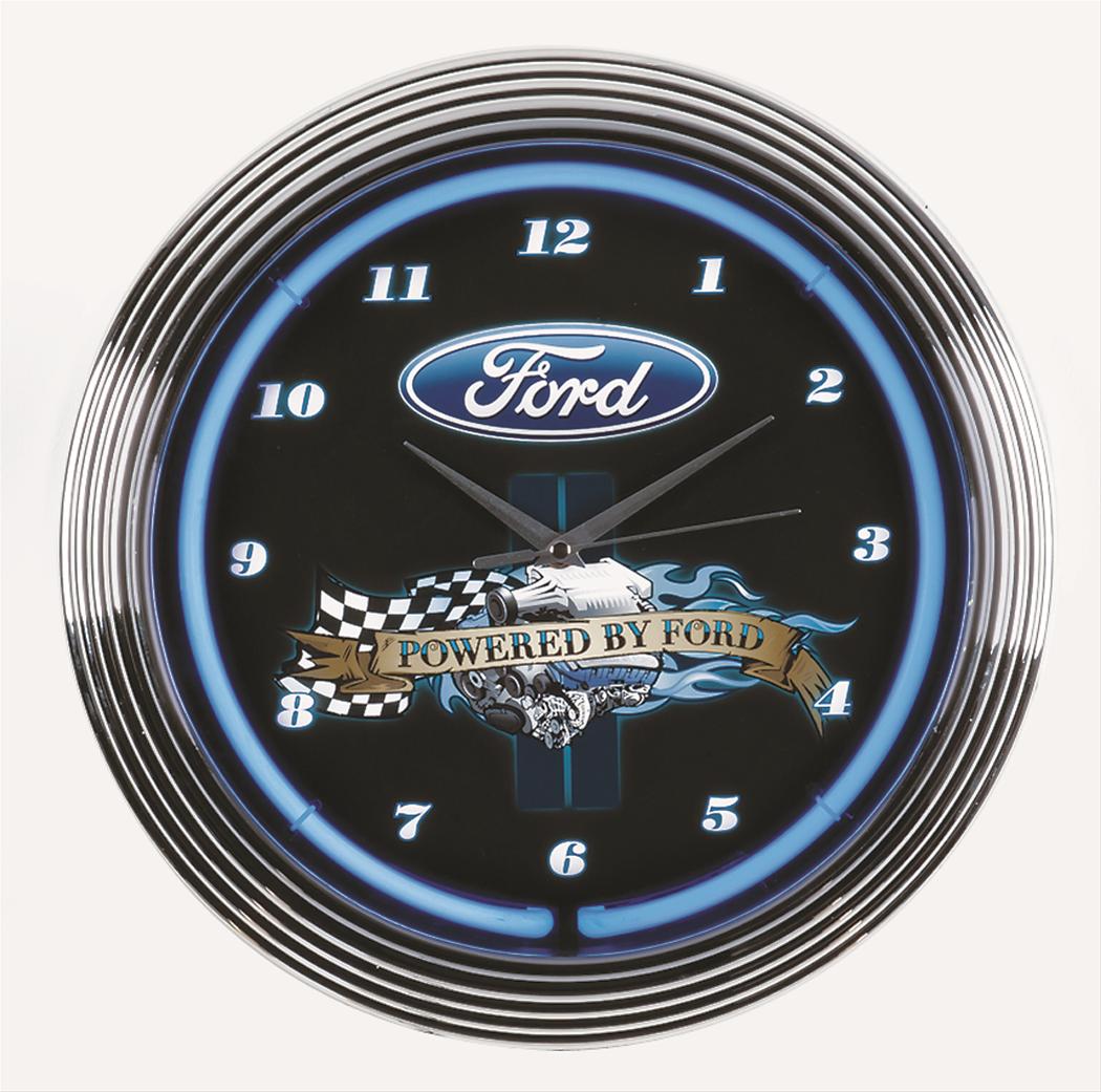 Summit Gifts 8PWDFORD Powered By Ford Neon Clock | Summit Racing