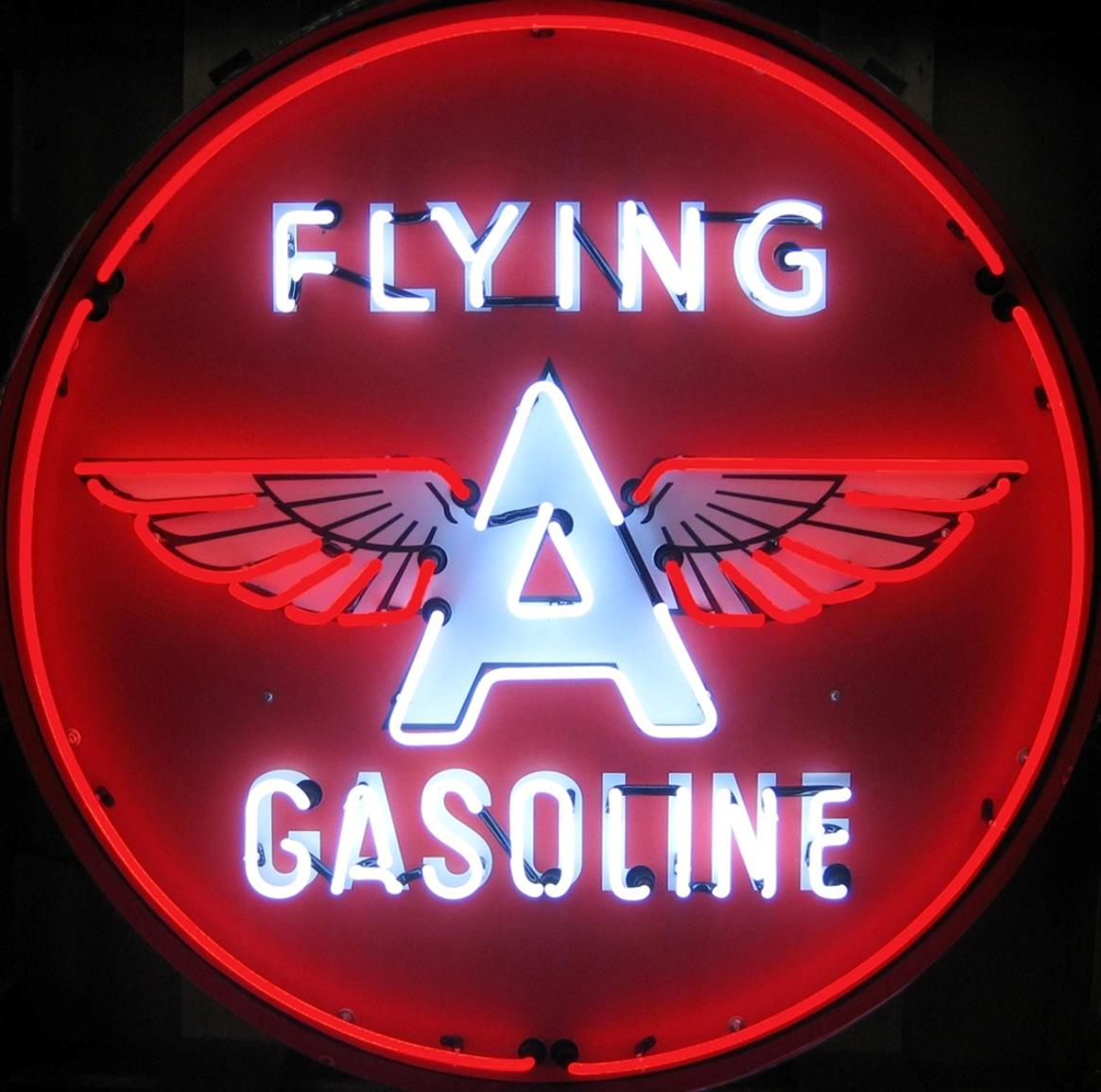 Summit Gifts 9GSFLY Flying A Gasoline 36 in. Diameter Neon Sign ...