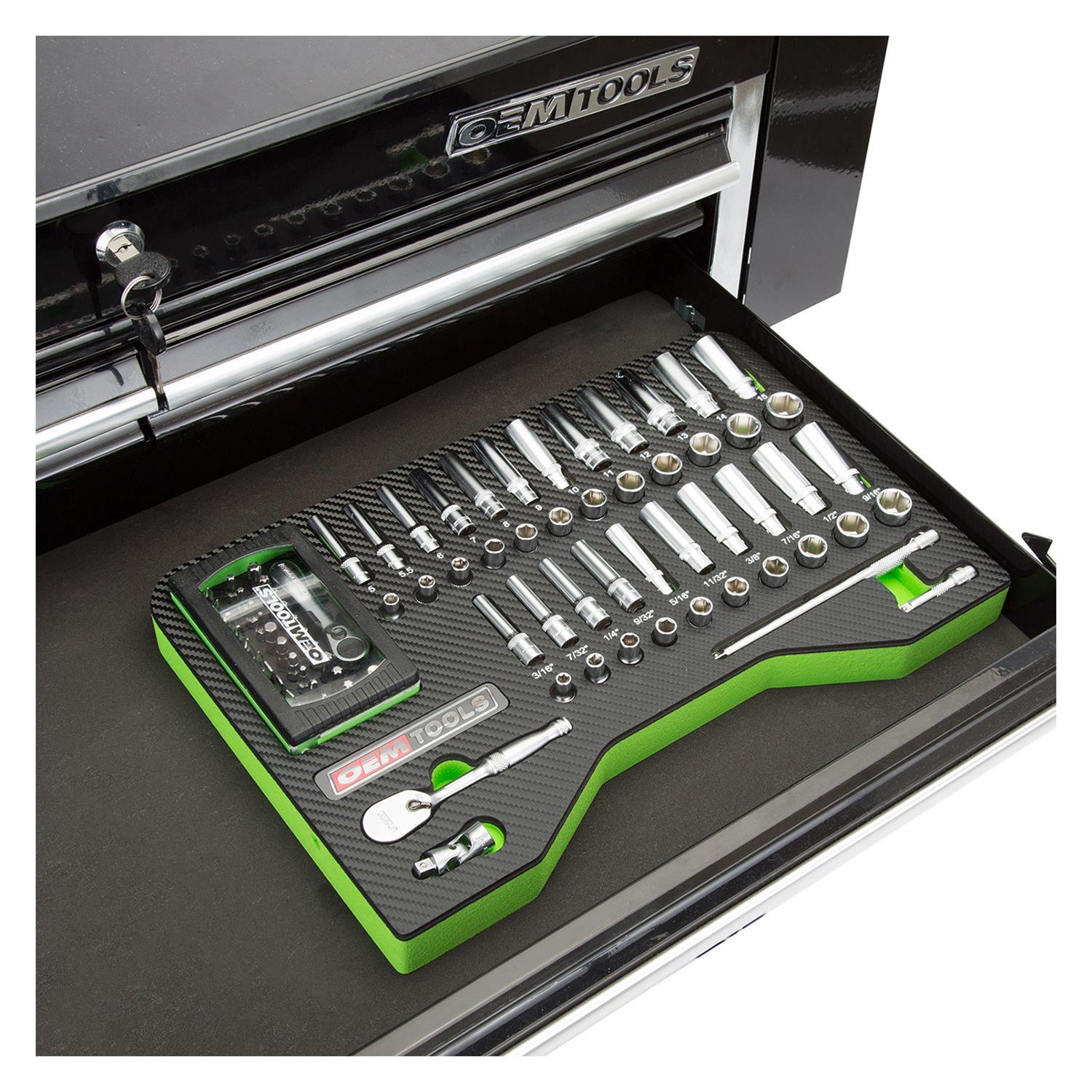 OEMTools 23982 OEM Automotive Tools 80-Piece 1/4 in. Ratchet and Socket ...