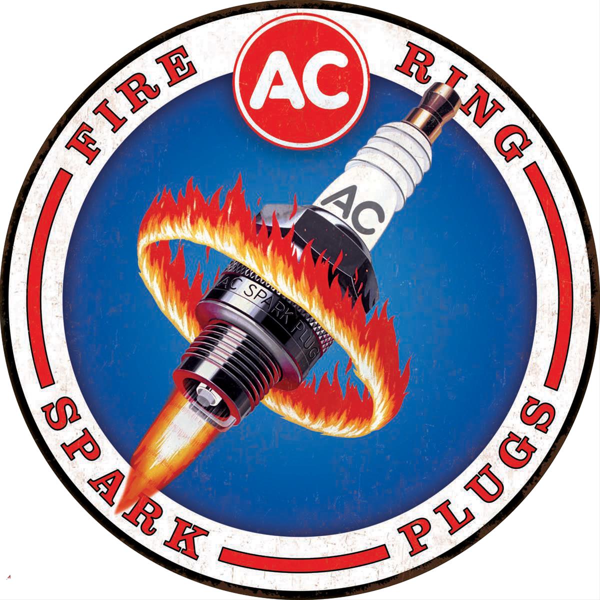 Summit Gifts 90151051 AC Fire Ring Spark Plugs Steel Sign | Summit Racing