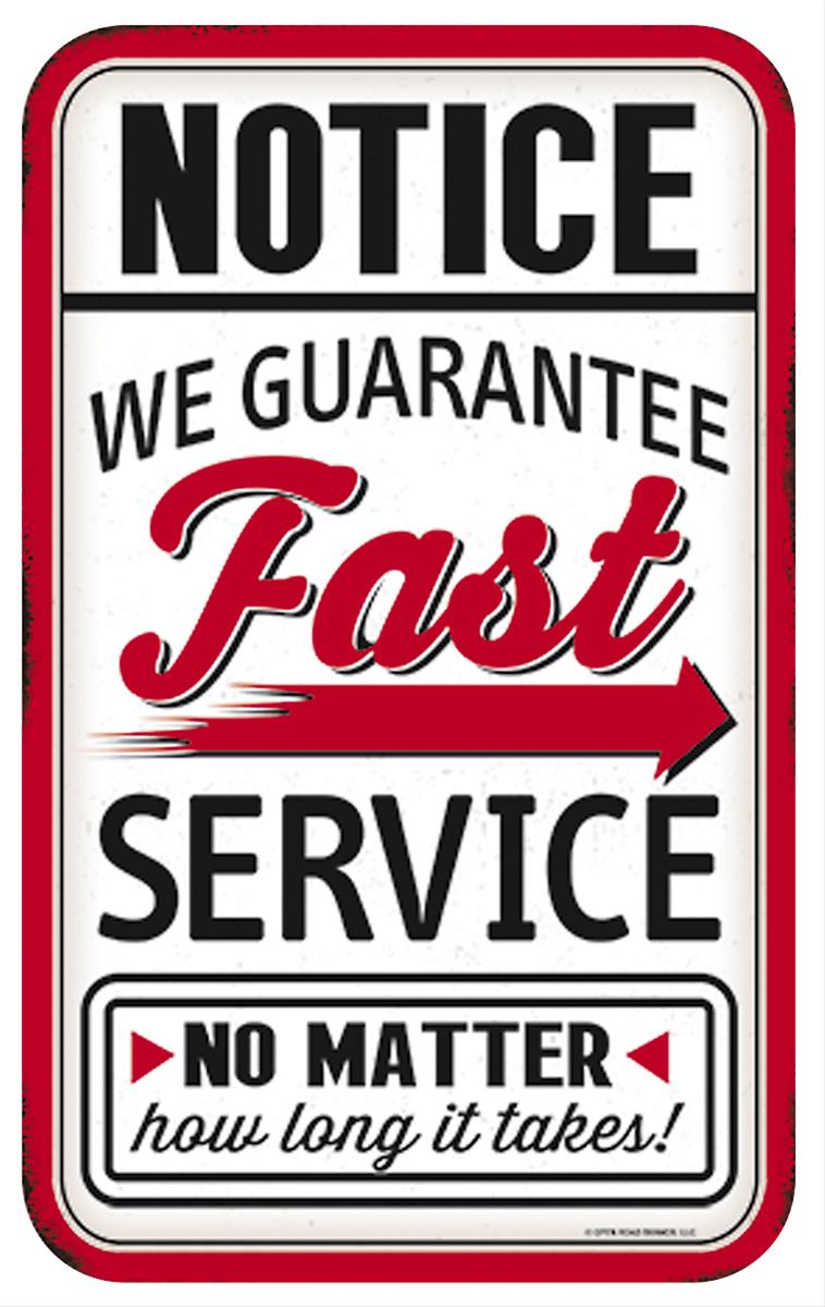 Summit Gifts 90160947 We Guarantee Fast Service Steel Sign | Summit Racing