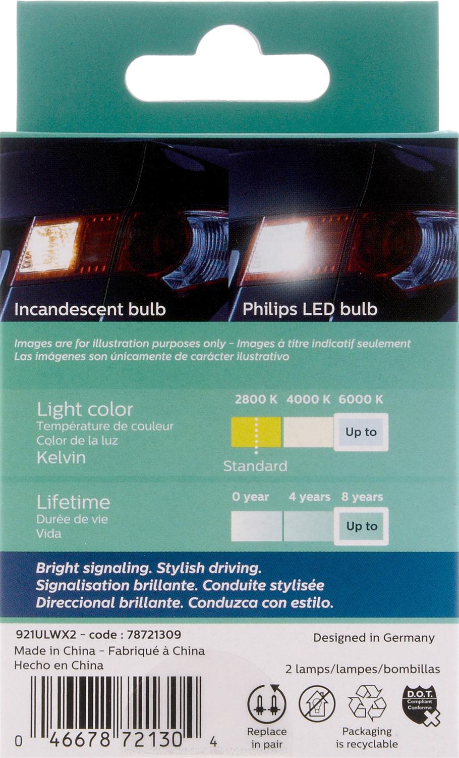 2005 FORD MUSTANG Philips Auto Lighting 921WLED Philips Ultinon LED ...