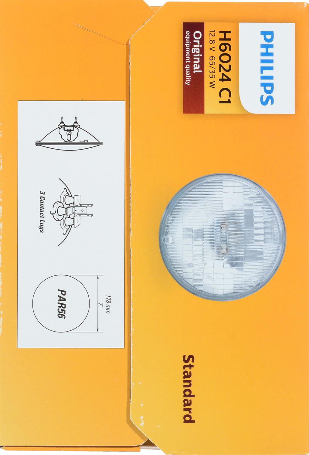 Philips Auto Lighting H6024C1 Philips Standard Sealed Beam Headlights ...