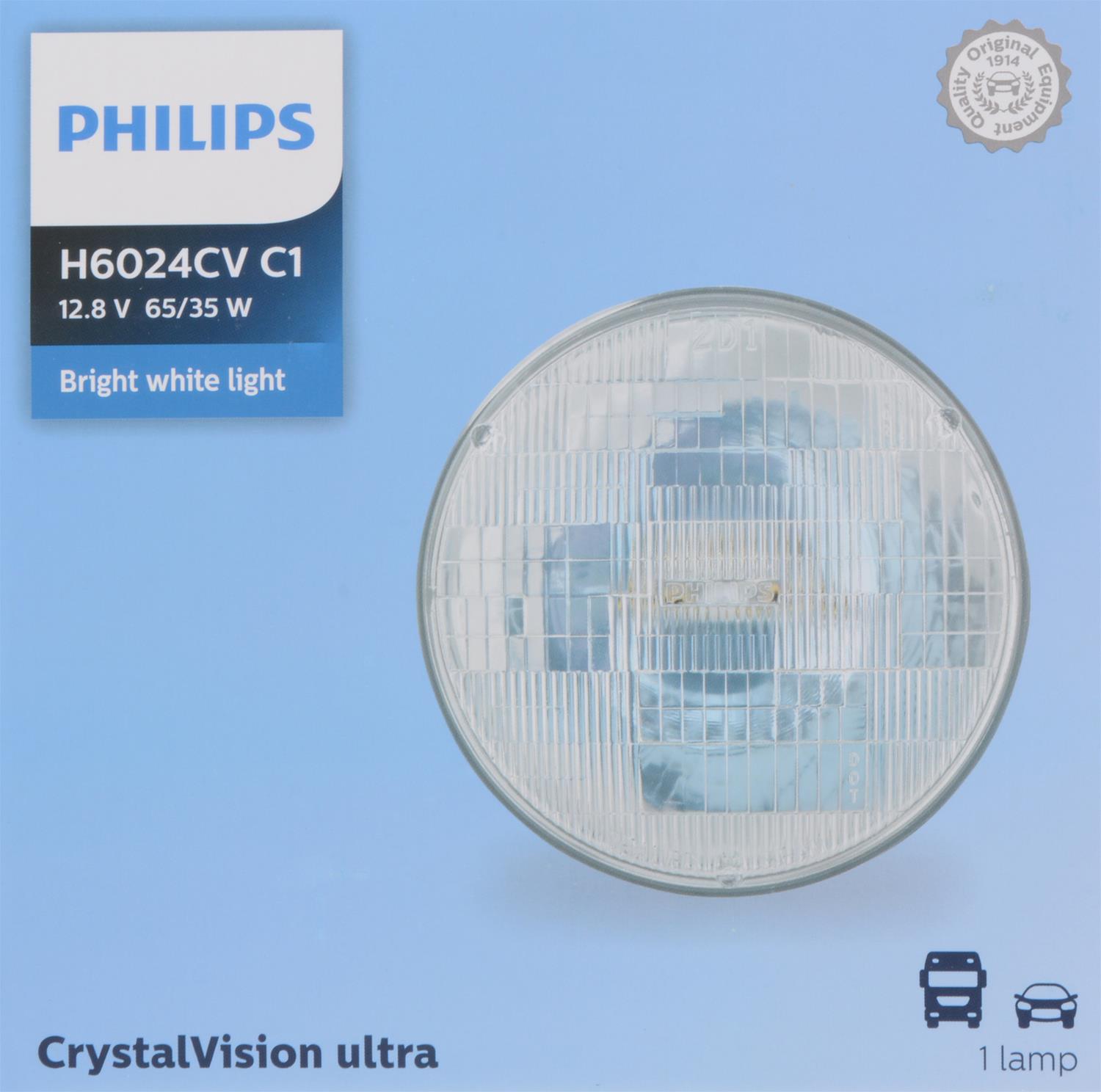Philips Auto Lighting H6024CVC1 Philips CrystalVision Ultra Sealed Beam ...