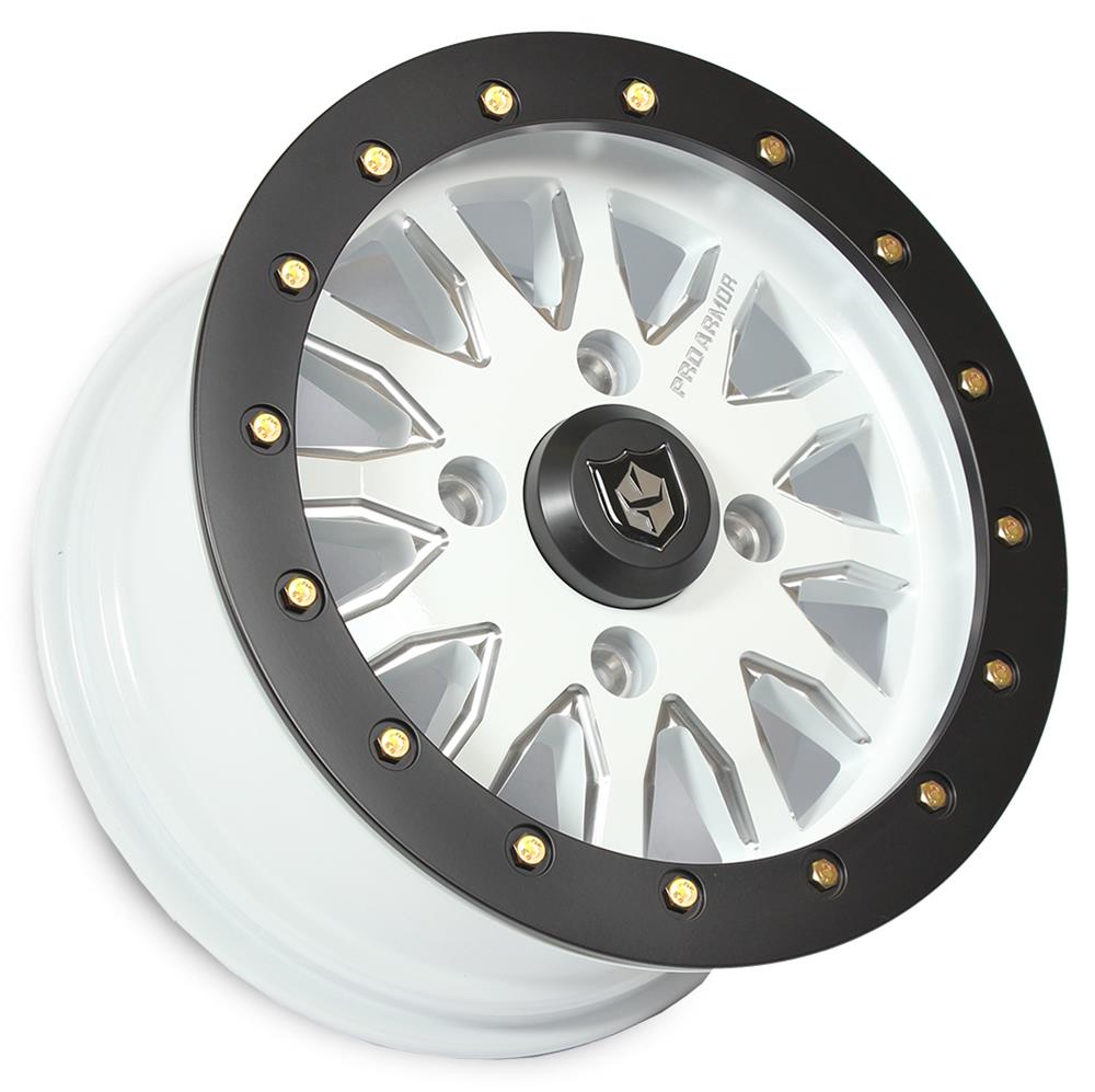 Pro Armor CA15078HMWH Pro Armor Halo Milled Gloss White Beadlock Wheels ...