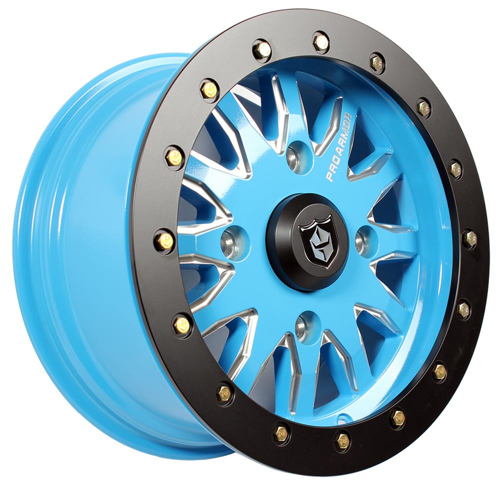 Pro Armor P15078HMSB Pro Armor Halo Milled Gloss Sky Blue Beadlock ...