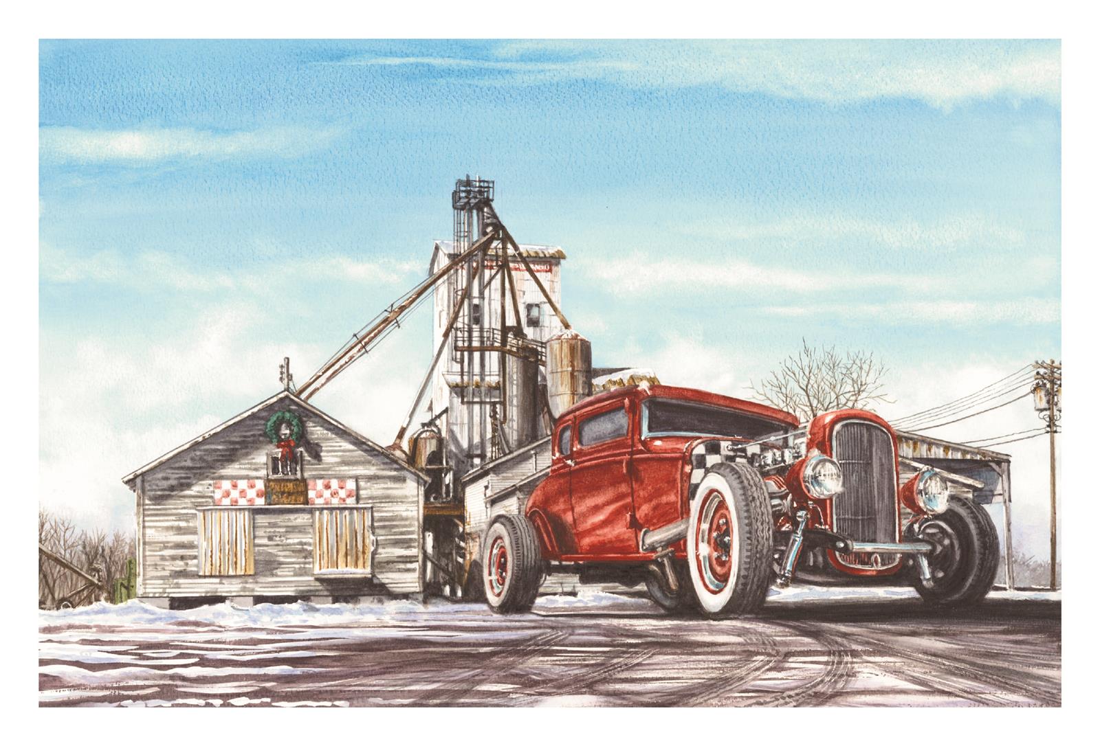 Summit Gifts CC11205 Hotrod at the Feed Mill Christmas Cards—Set of 10 ...