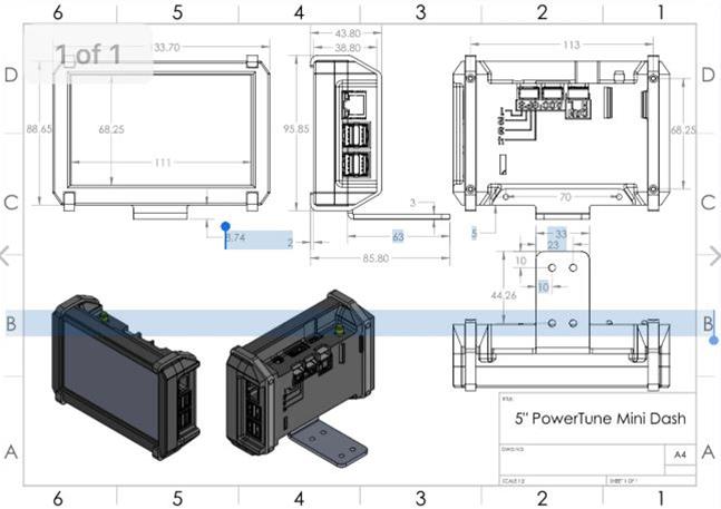 Powertune Digital PTD-MINIDASH-16