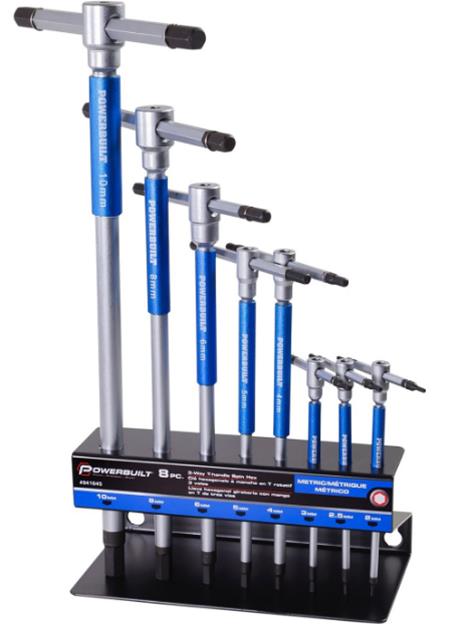 Powerbuilt Tools 941645 Powerbuilt 8-Piece T-Handle Metric Hex Key ...