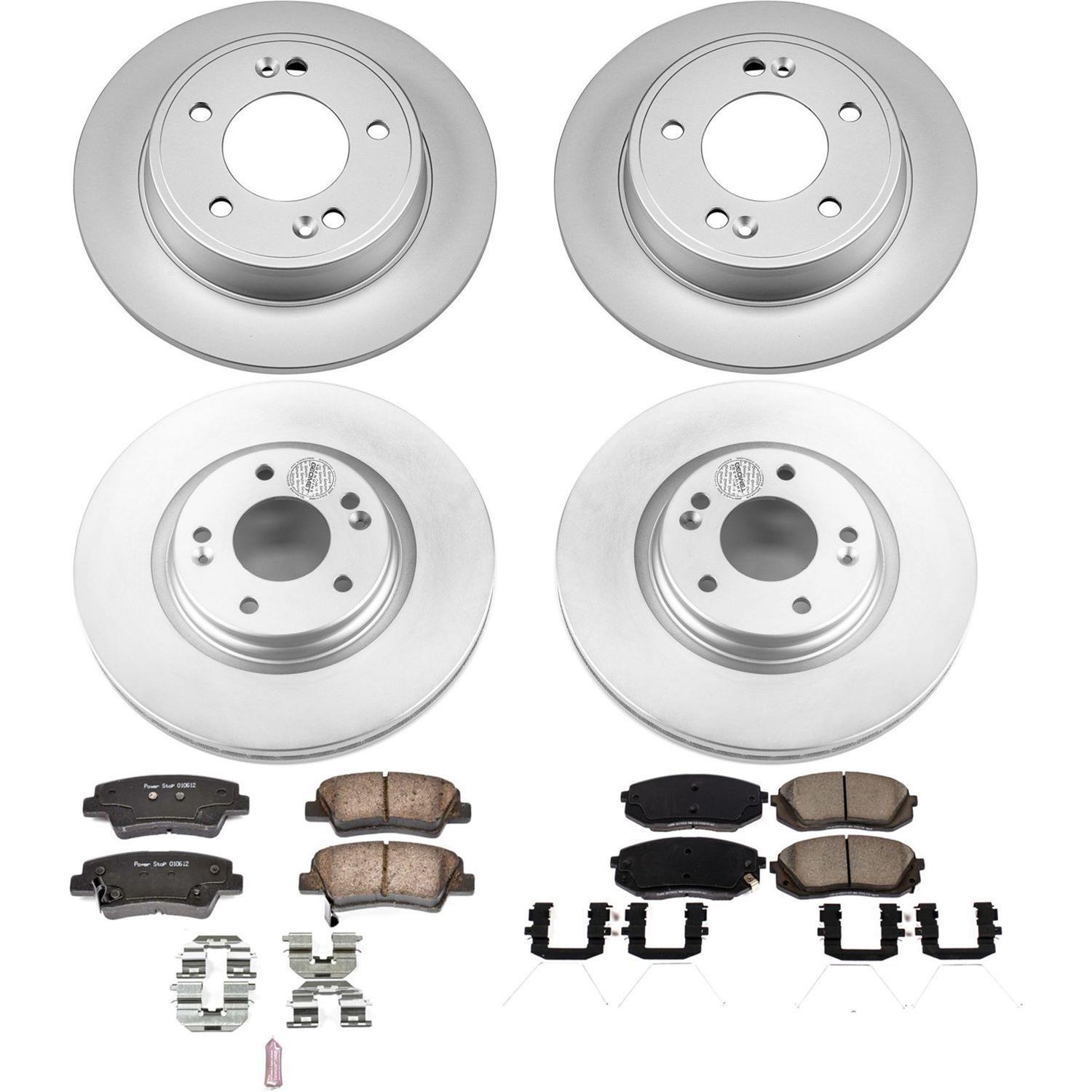 PowerStop CRK8012 PowerStop Z17 Evolution Plus GEOMET Coated Brake Kits ...