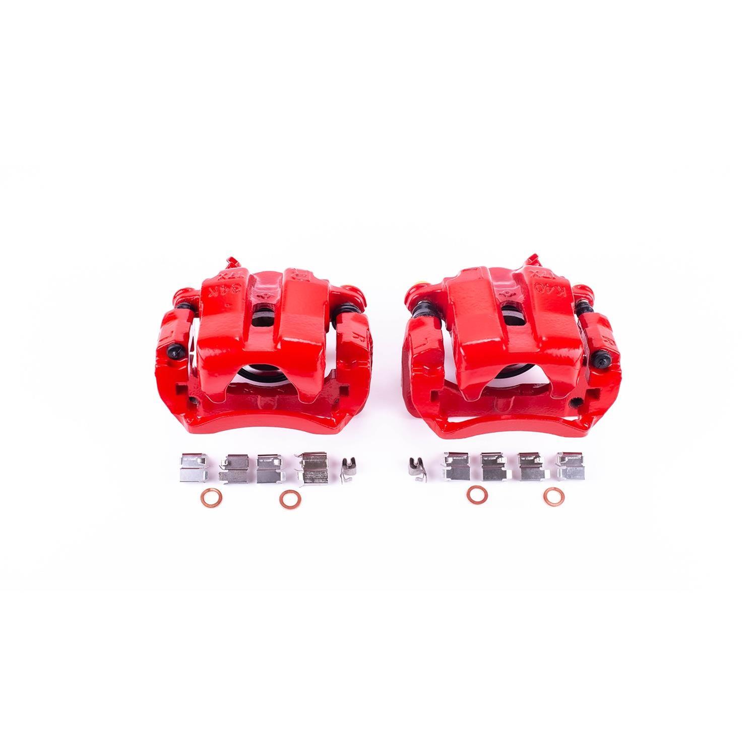 Power Stop S1910 Power Stop Red Powdercoated Performance Calipers ...