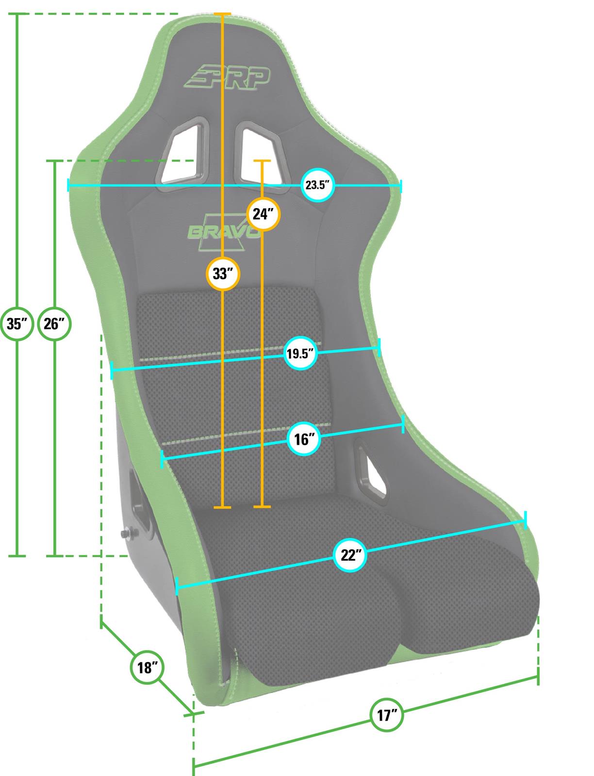 PRP A4502-203 PRP Seats Bravo Composite Seats | Summit Racing