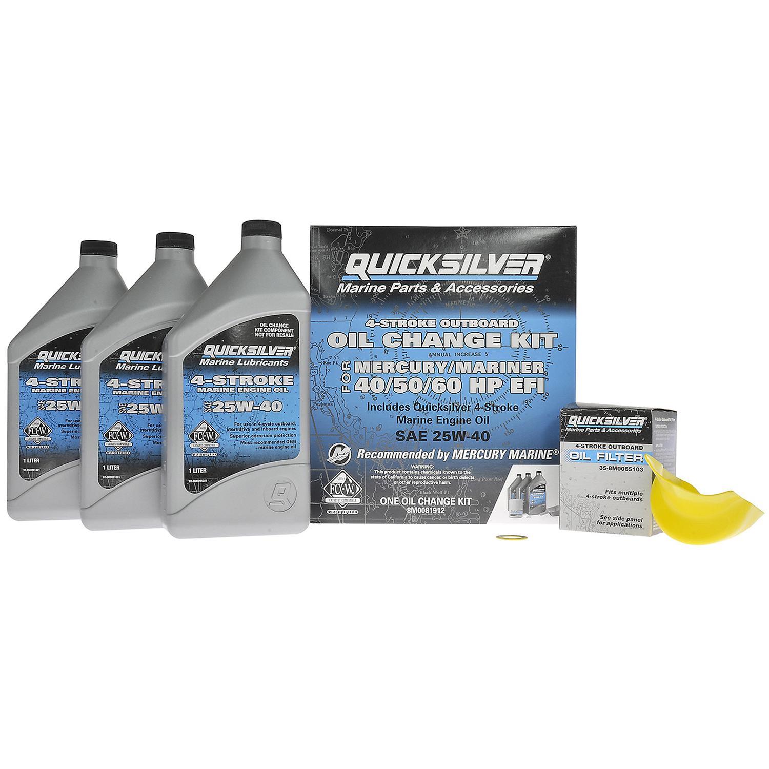 Quicksilver 8M0081912 Quicksilver 4-Stroke Outboard Engine Oil Kits ...