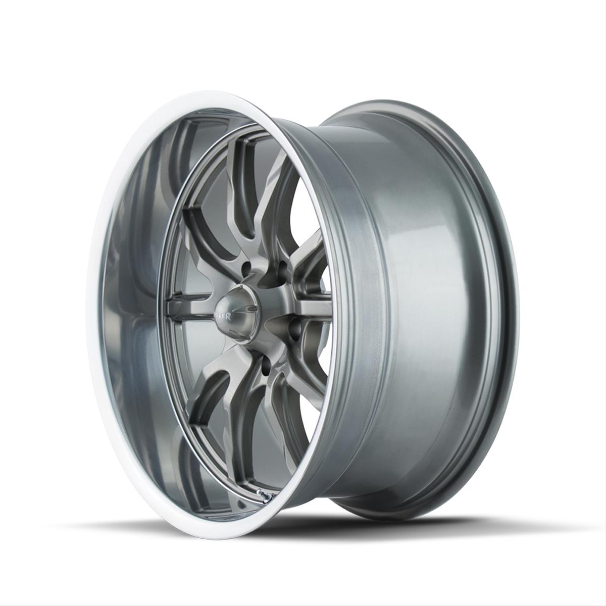 Ridler 650-8961G Ridler 650 Series Gloss Gray Wheels with Polished Lip ...