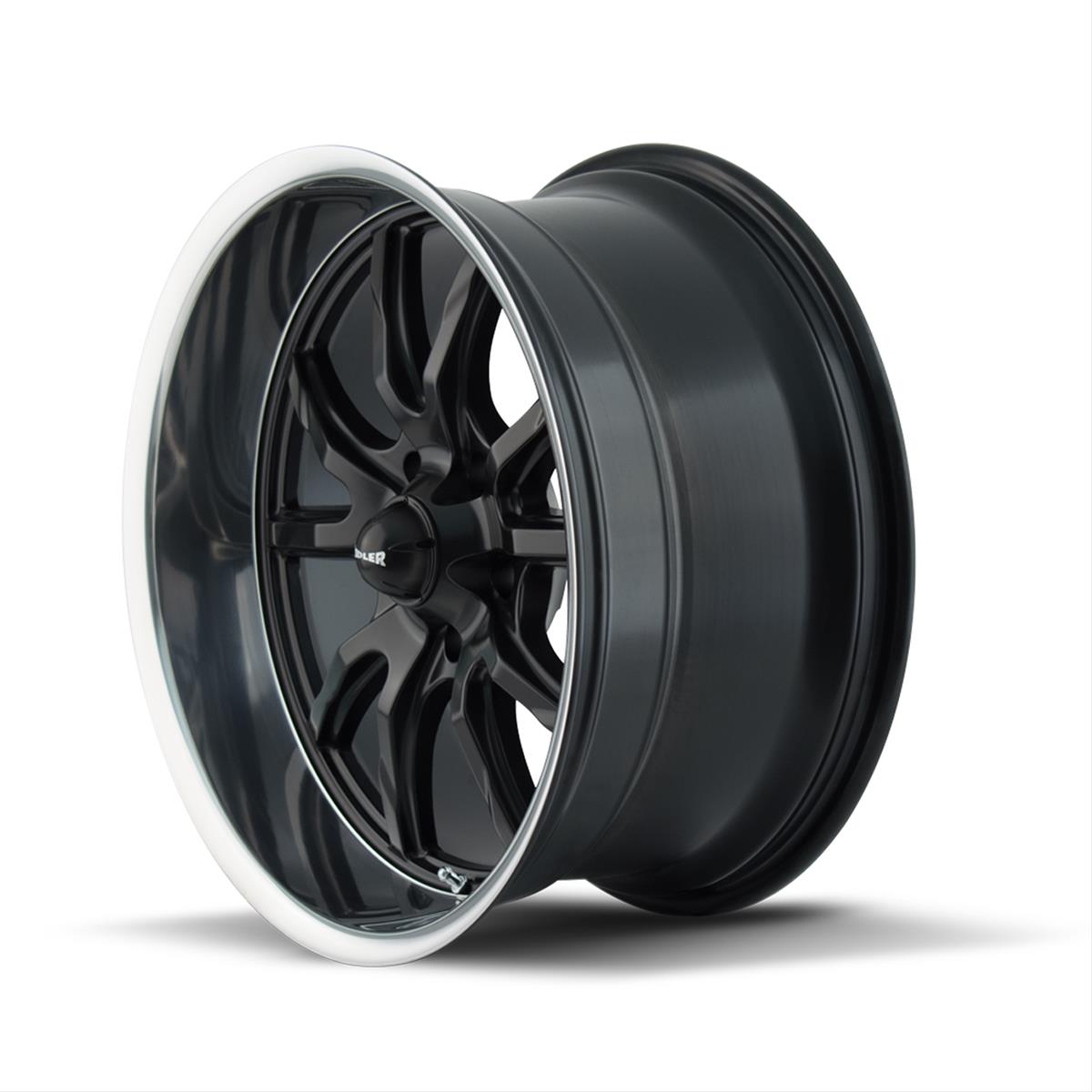 Ridler 650-8961MB Ridler 650 Series Matte Black Wheels with Polished ...