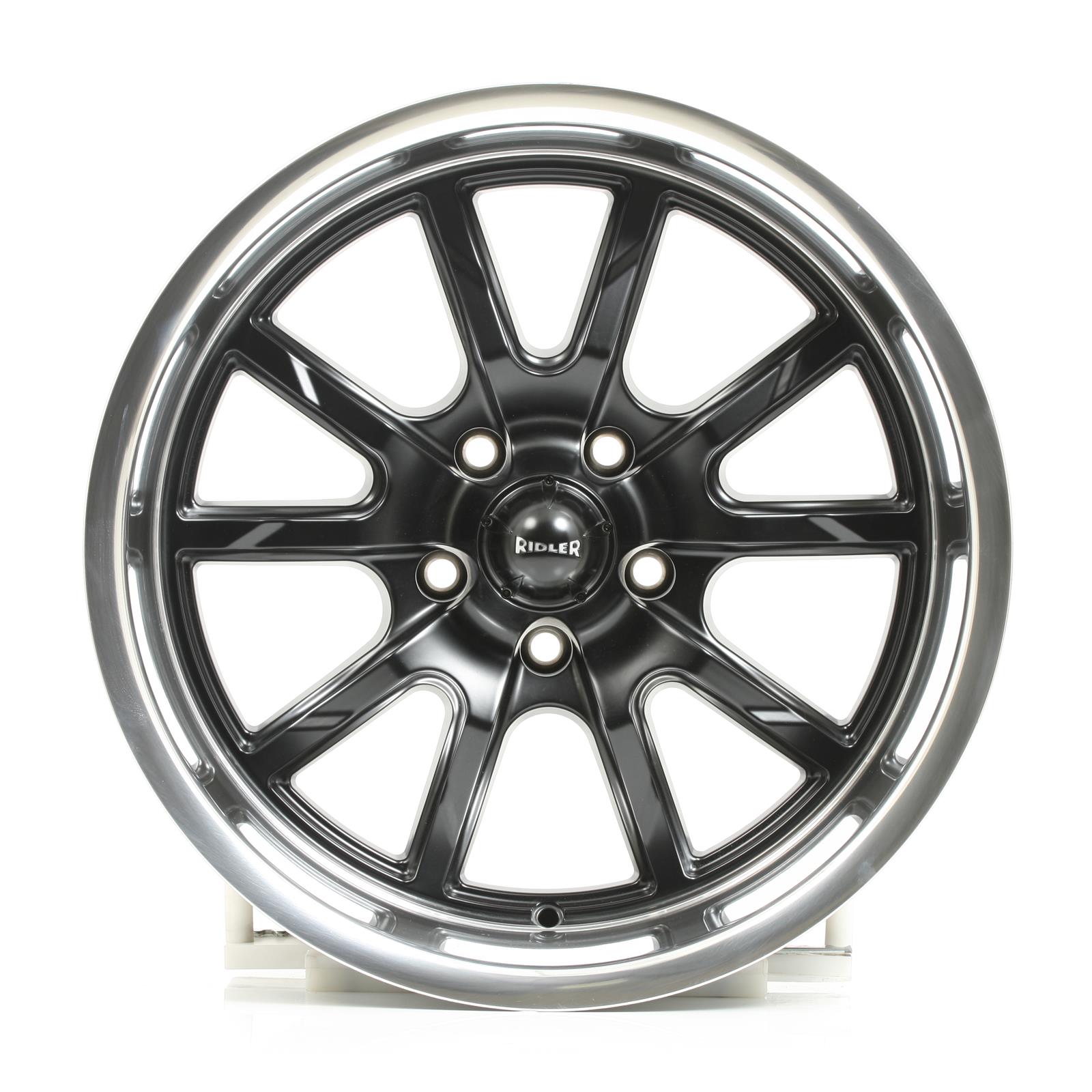 Ridler 650-8961MB Ridler 650 Series Matte Black Wheels with Polished ...