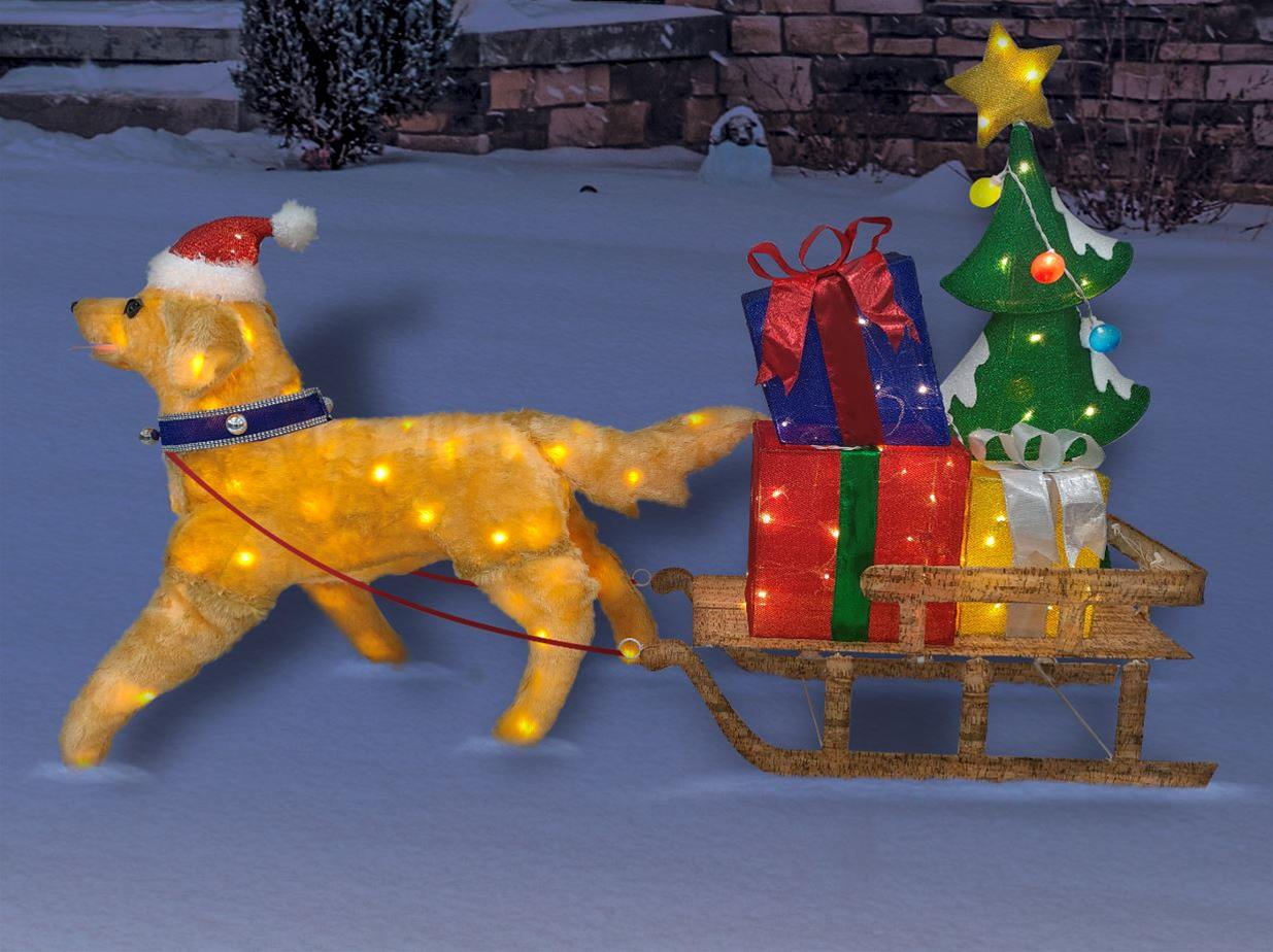 Summit Gifts 162-221466170L-0 Dog With Lights Tinsel-Light Display ...