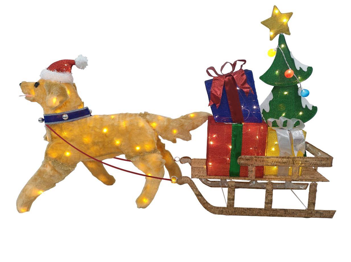 Summit Gifts 162-221466170L-0 Dog With Lights Tinsel-Light Display ...
