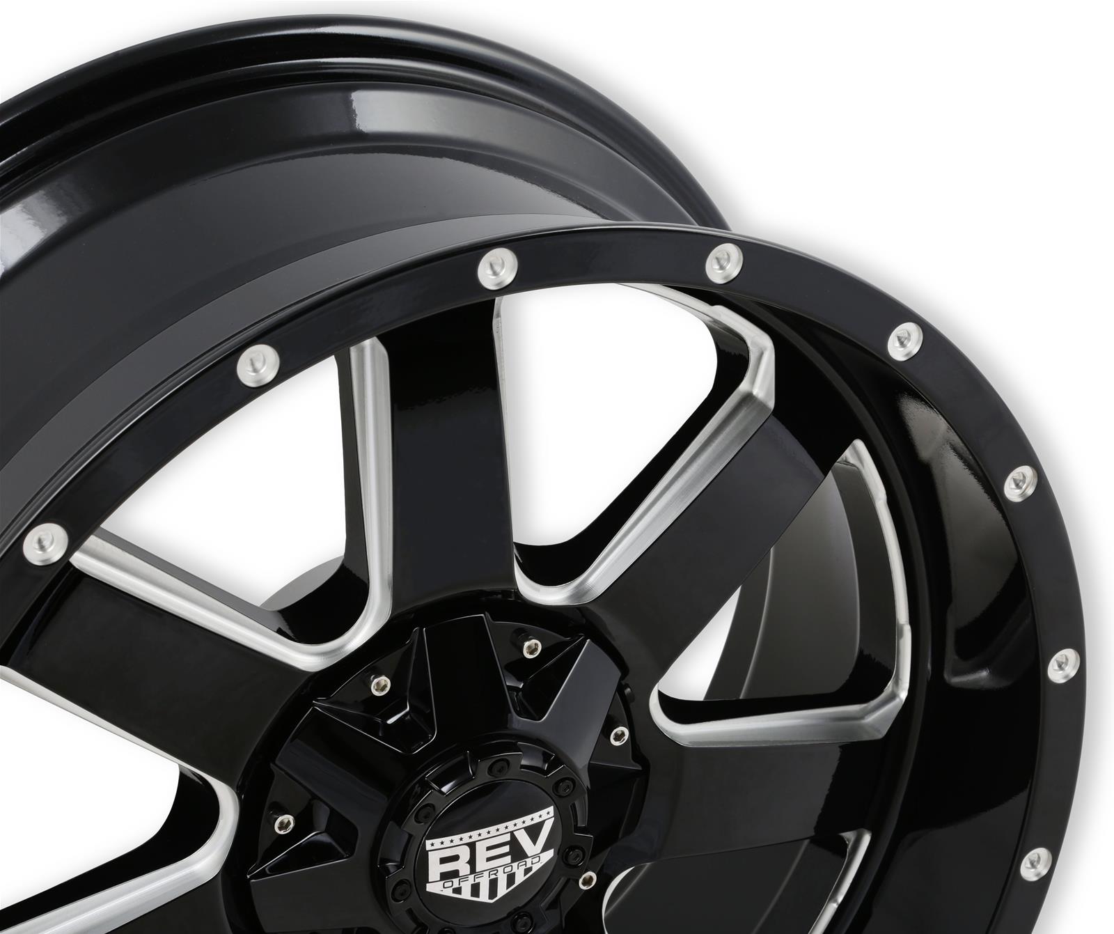 REV Wheels 885 Series Offroad Gloss Black Machined Wheels | Summit Racing