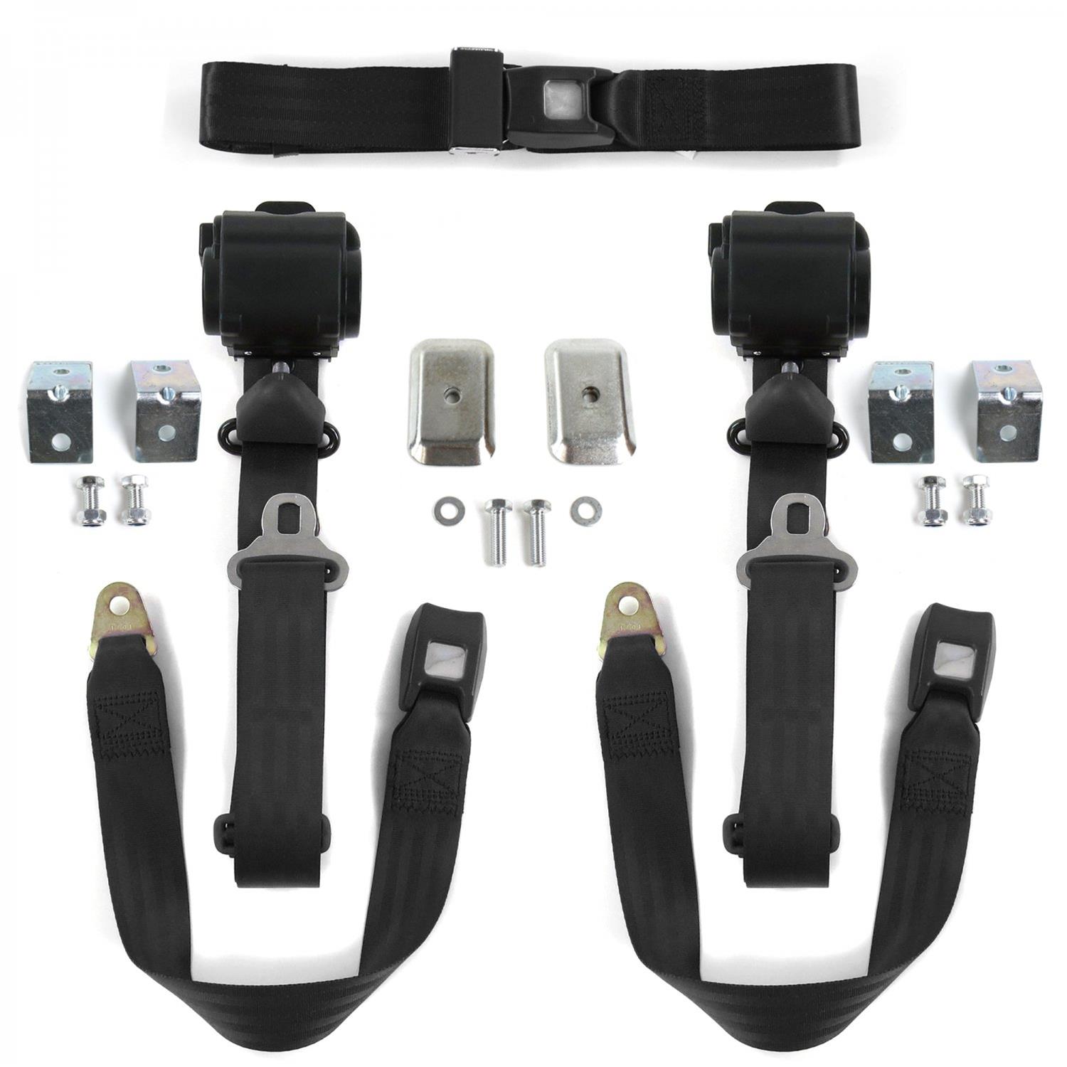 SafeTBoy STBD313E SafeTBoy 3-Point Retractable Push Button Buckle Lap ...