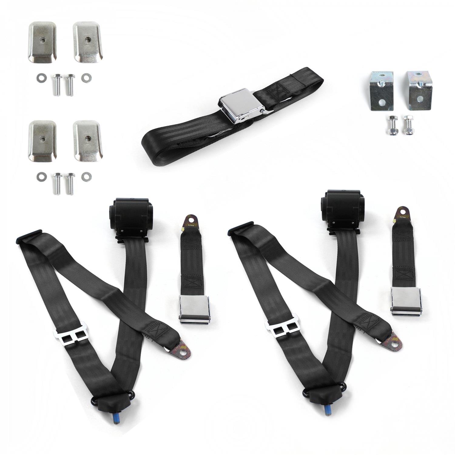 SafeTBoy STBD3688 SafeTBoy 3-Point Retractable Airplane Buckle Lap ...