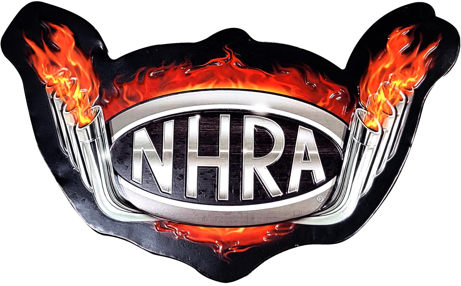 NHRA 442040 NHRA Embossed Metal Flames Sign | Summit Racing