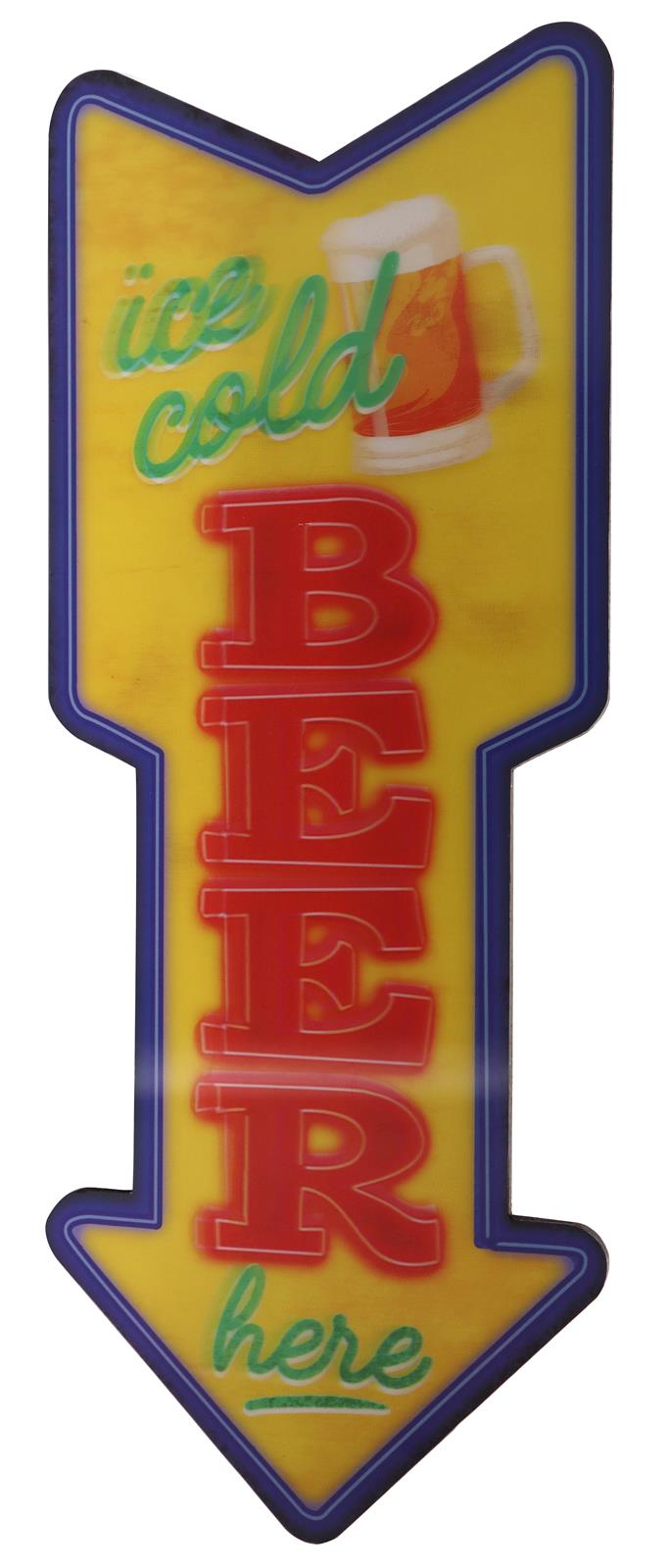 Summit Gifts 473497 Ice Cold Beer Here Lenticular Wood Sign | Summit Racing