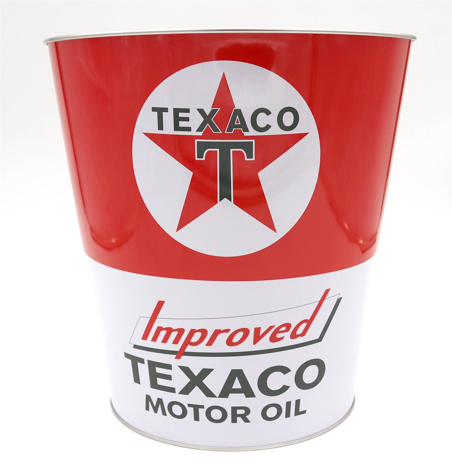Summit Gifts 502256 Texaco Oil Round Tapered Metal Trash Bin | Summit ...