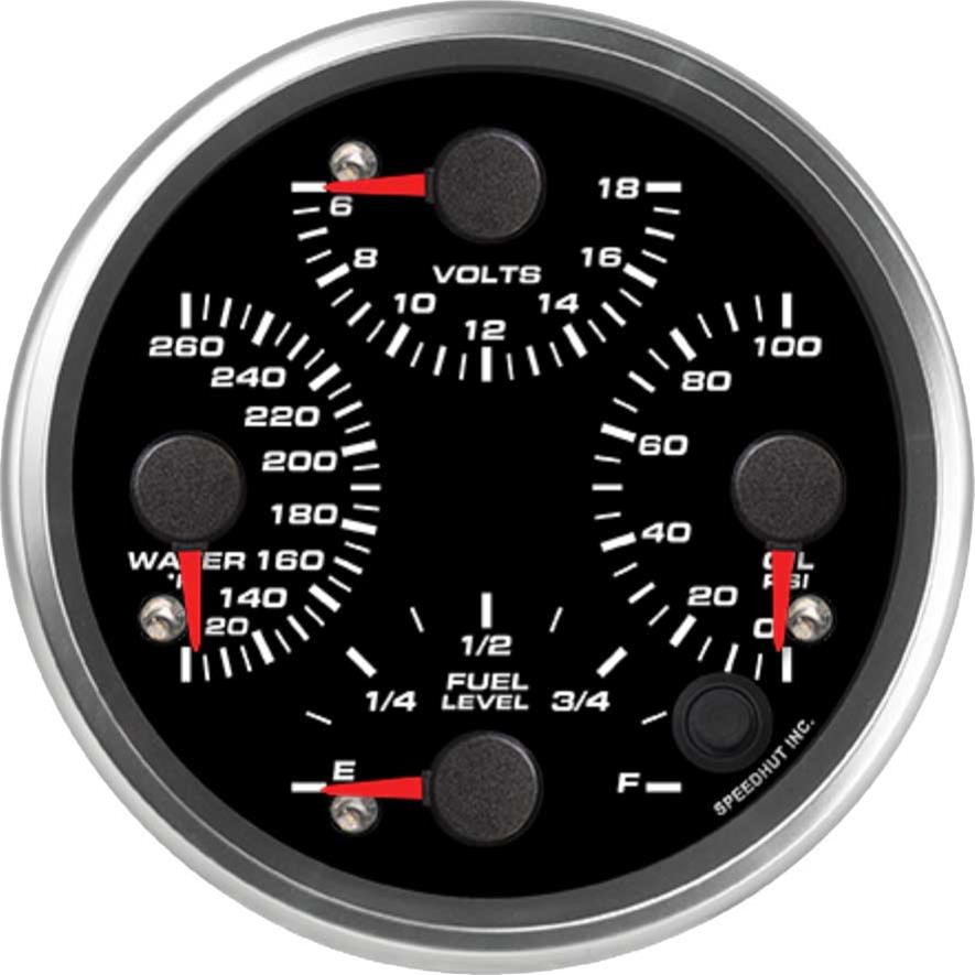 Speedhut R4-QG2-REV Speedhut Modern Series Quad Gauge Kits | Summit Racing