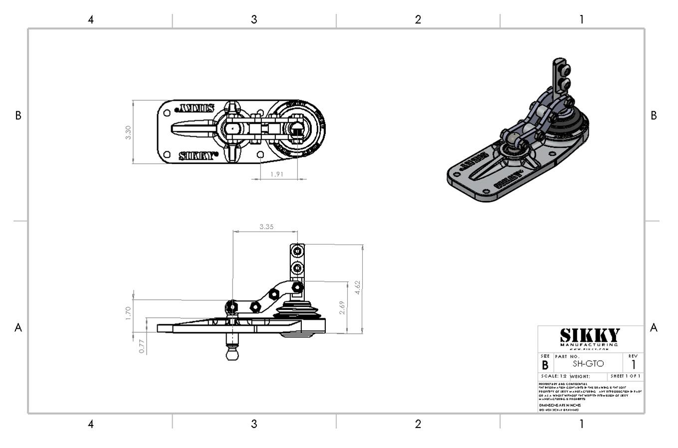 Sikky Manufacturing SH-GTO Sikky Manufacturing Short-Throw Shifters ...
