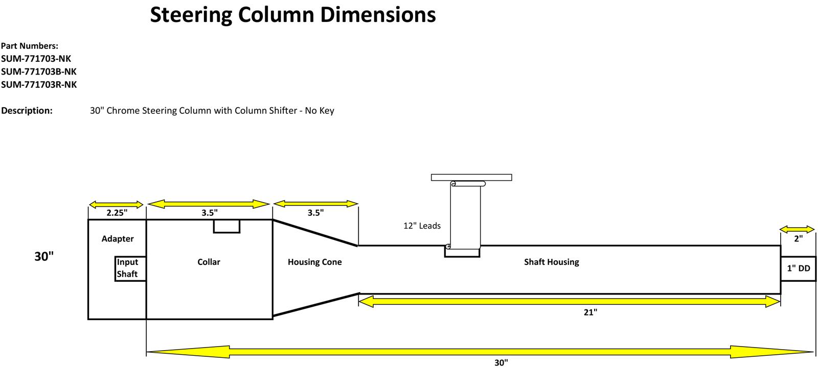 Summit Racing SUM-771703-NK Summit Racing™ Column Shift Steering ...
