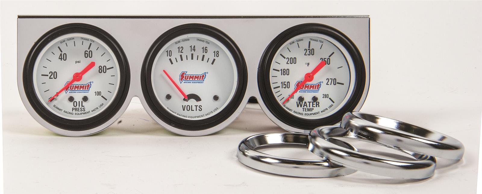 Summit Racing SUM-G2973-V Summit Racing™ White Face Mechanical Analog ...