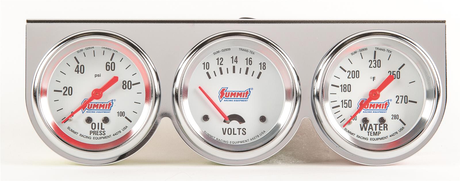 Summit Racing SUM-G2973-V Summit Racing™ White Face Mechanical Analog ...