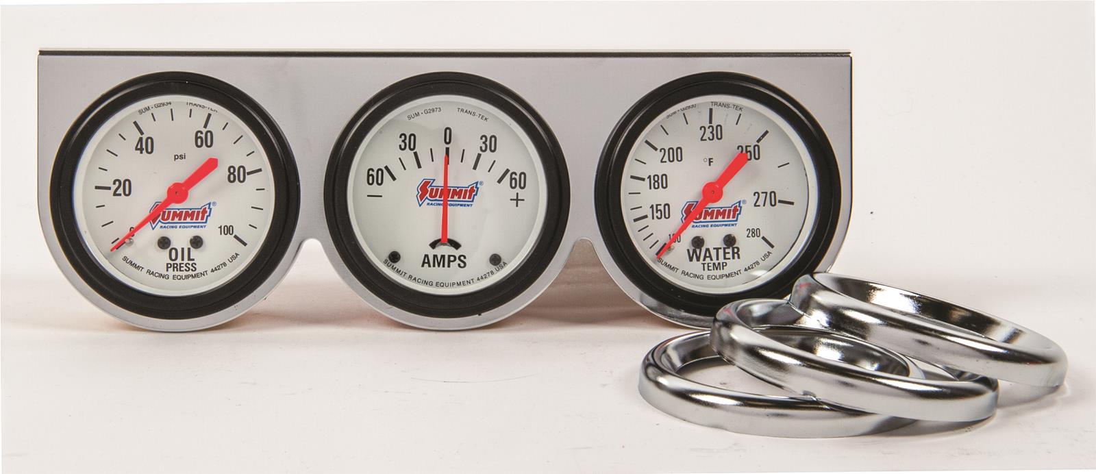 Summit Racing SUM-G2973 Summit Racing™ White Face Mechanical Analog ...