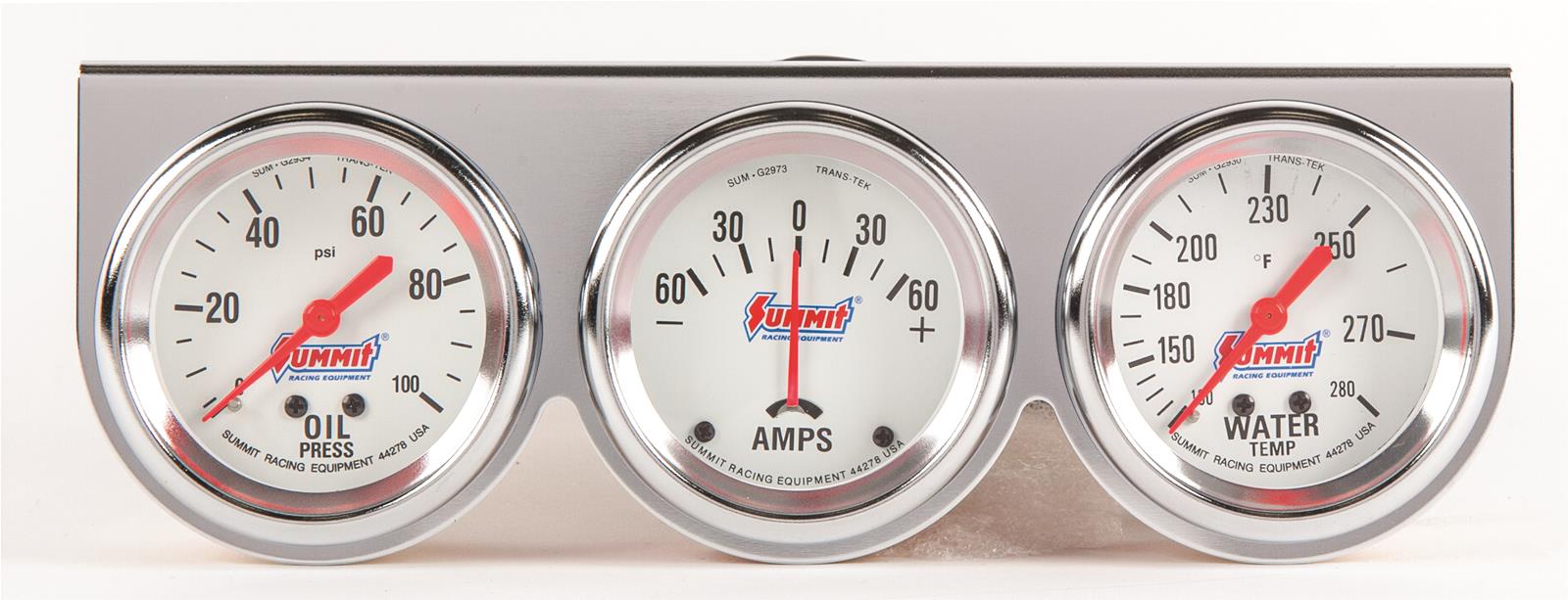 Summit Racing SUM-G2973 Summit Racing™ White Face Mechanical Analog ...