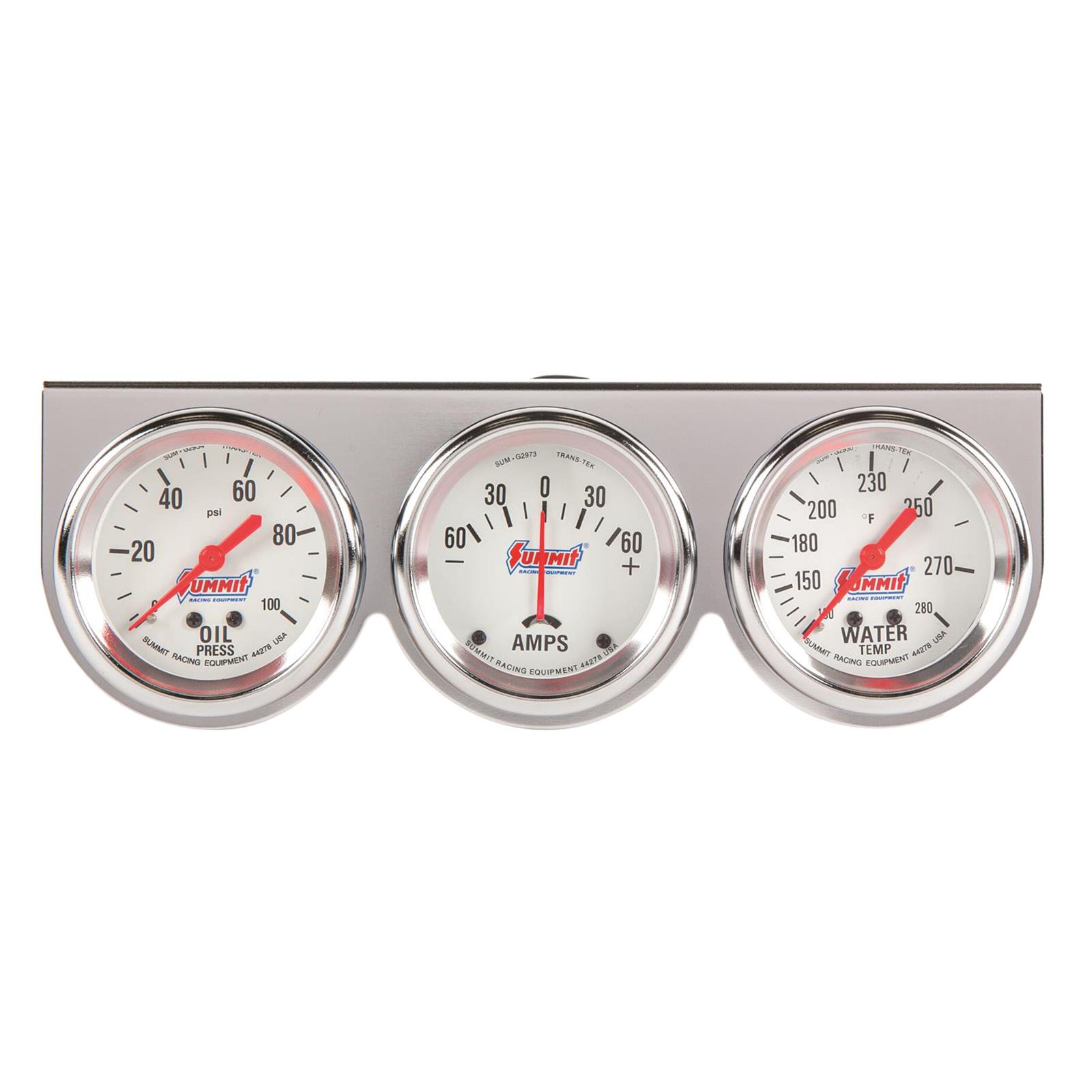 Summit Racing SUM-G2973 Summit Racing™ White Face Mechanical Analog ...