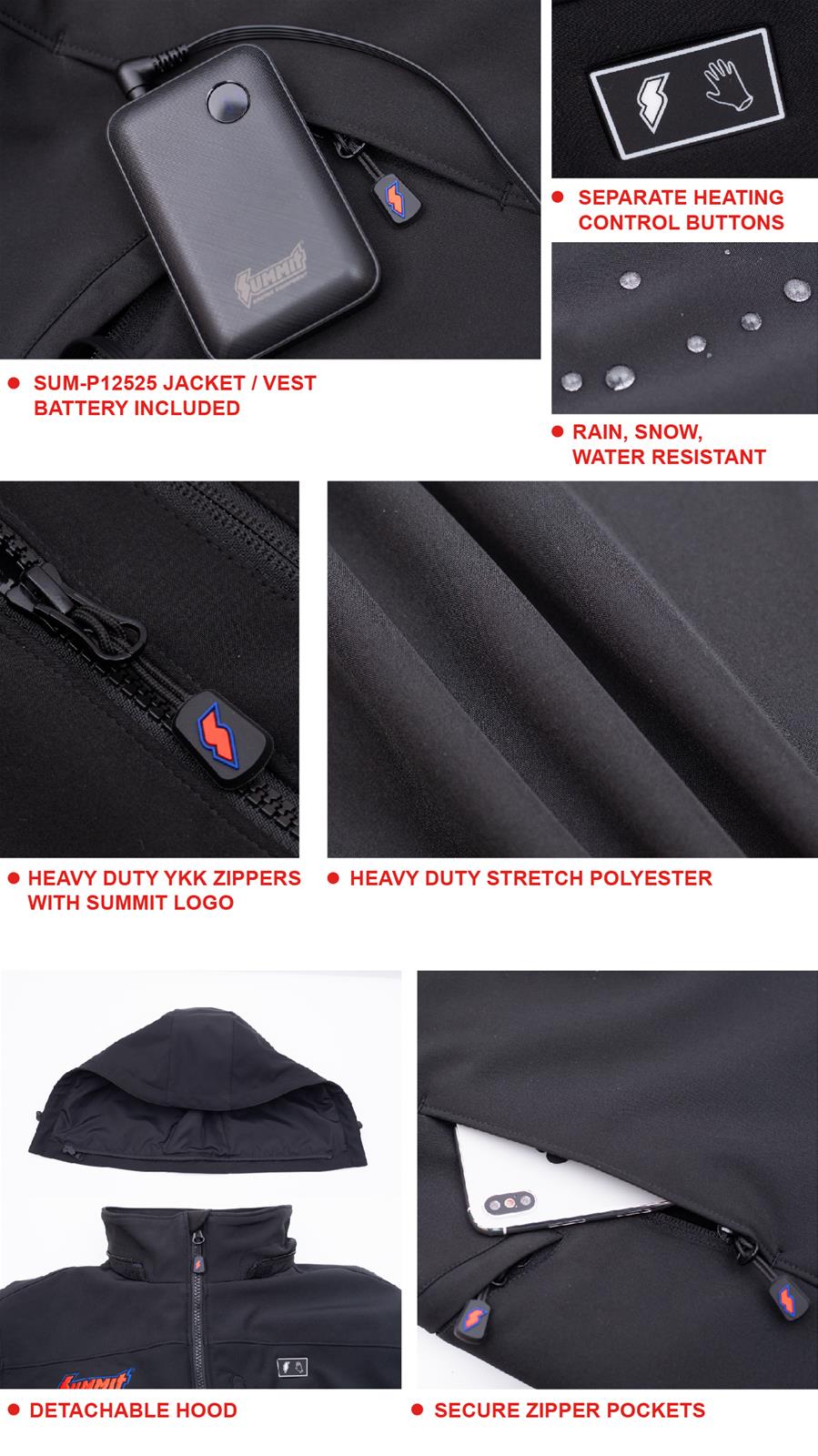 Summit Racing SUM-P12520-XL Summit Racing™ Heated Jackets | Summit Racing