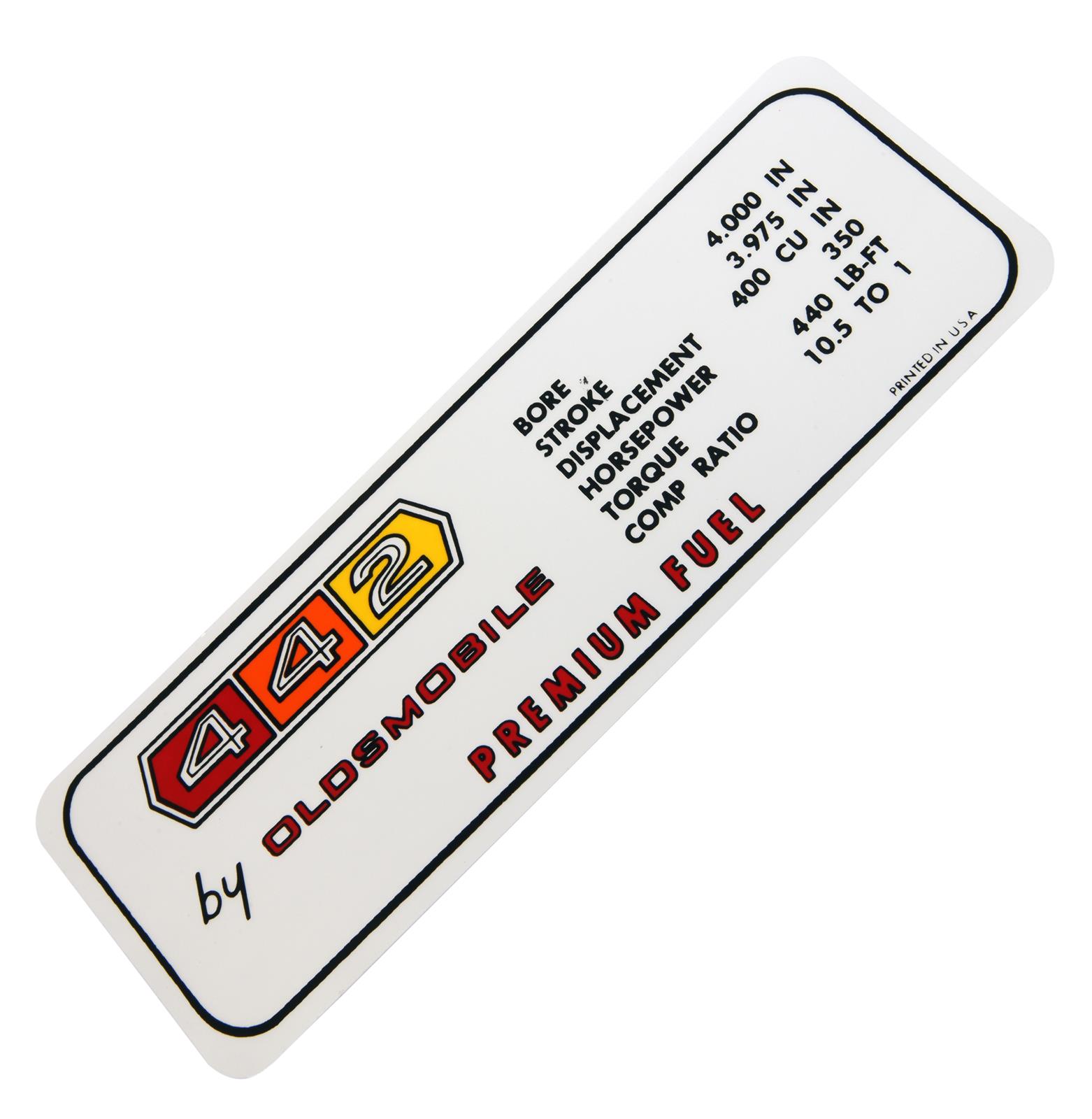 Summit Racing SUM-RP21937 Summit Racing™ Restoration Decals | Summit Racing