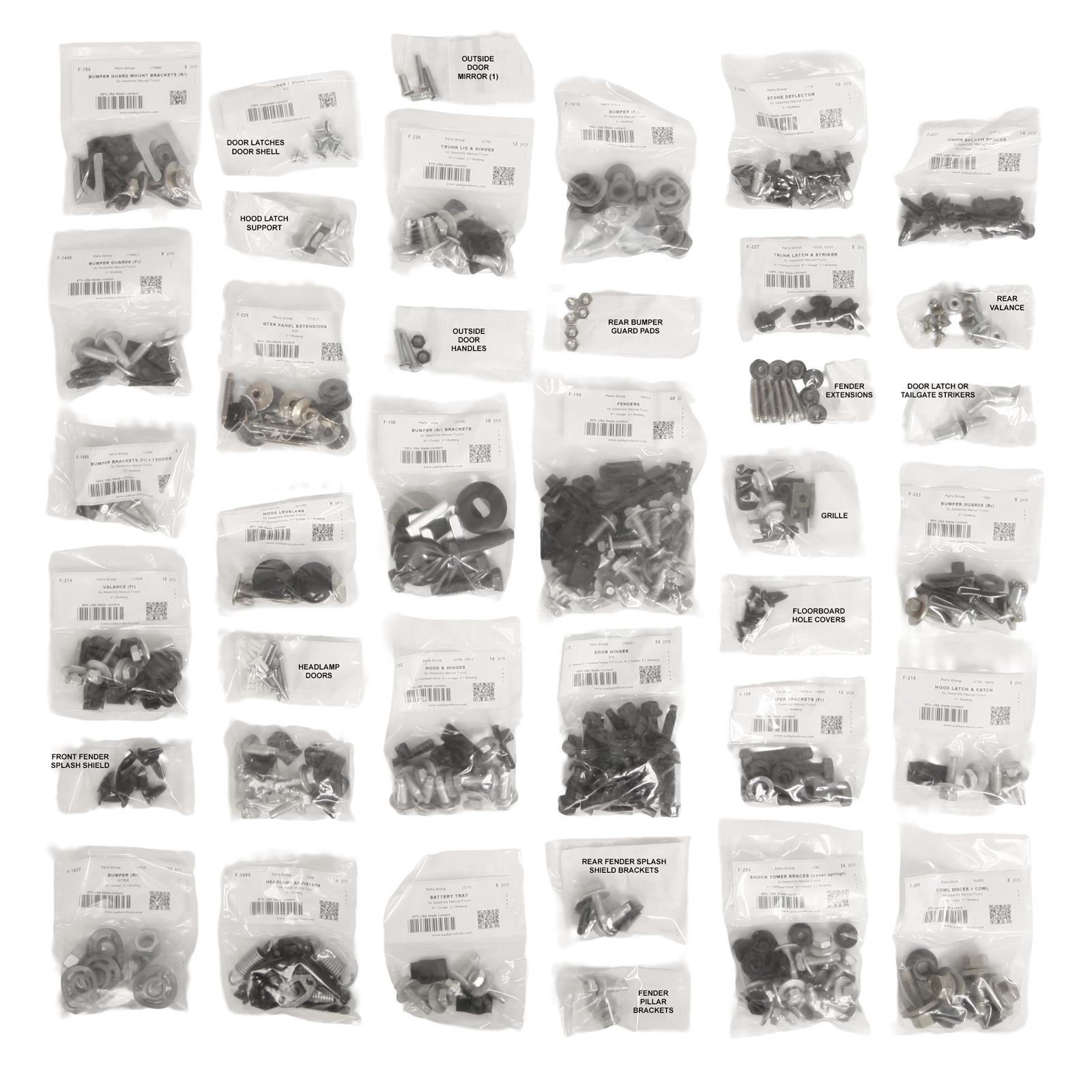 Summit Racing SUM-RP24438 Summit Racing™ Restoration Body Fastener Kits ...