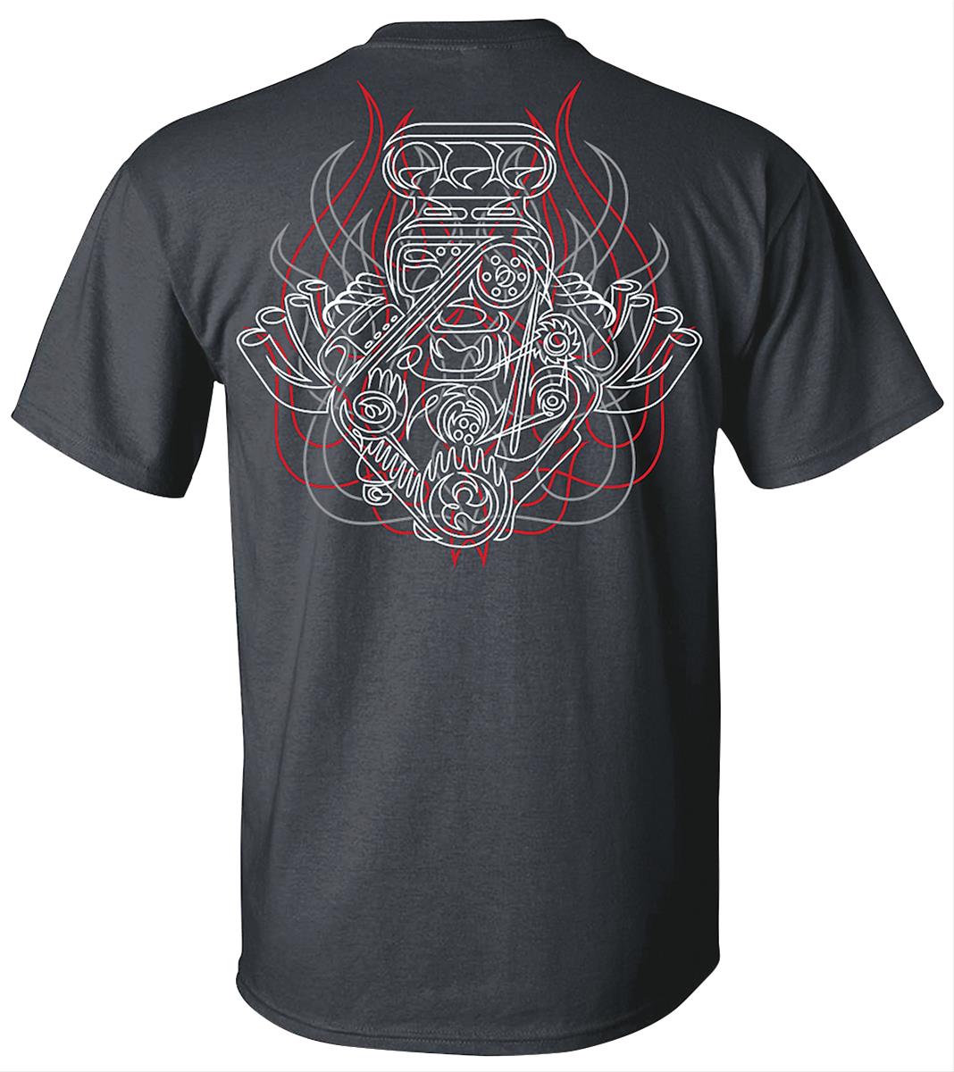 Pinstriped Engine Flames T-Shirt | Summit Racing