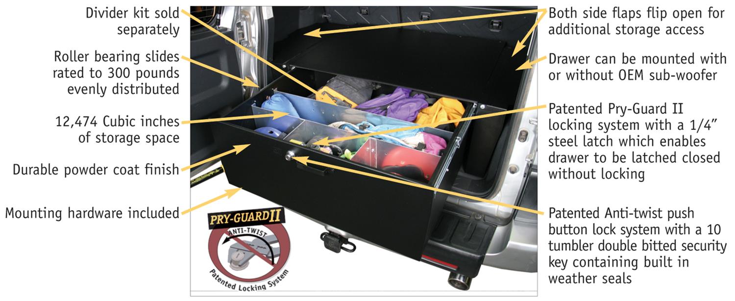 Tuffy Security Products 145-01 Tuffy Cargo Area Security Drawers | Summit Racing