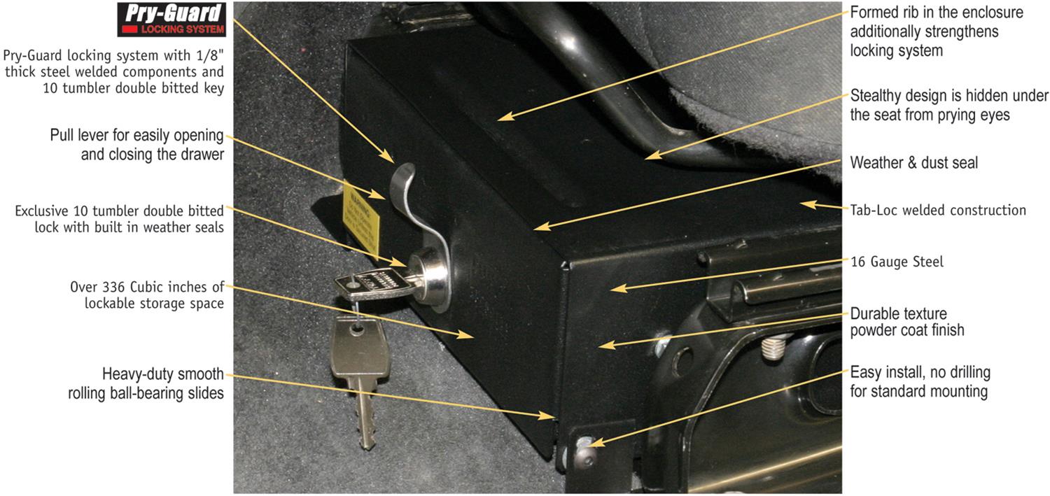 Tuffy Security Products 248-01 Tuffy Front Under Seat Security Drawers | Summit Racing